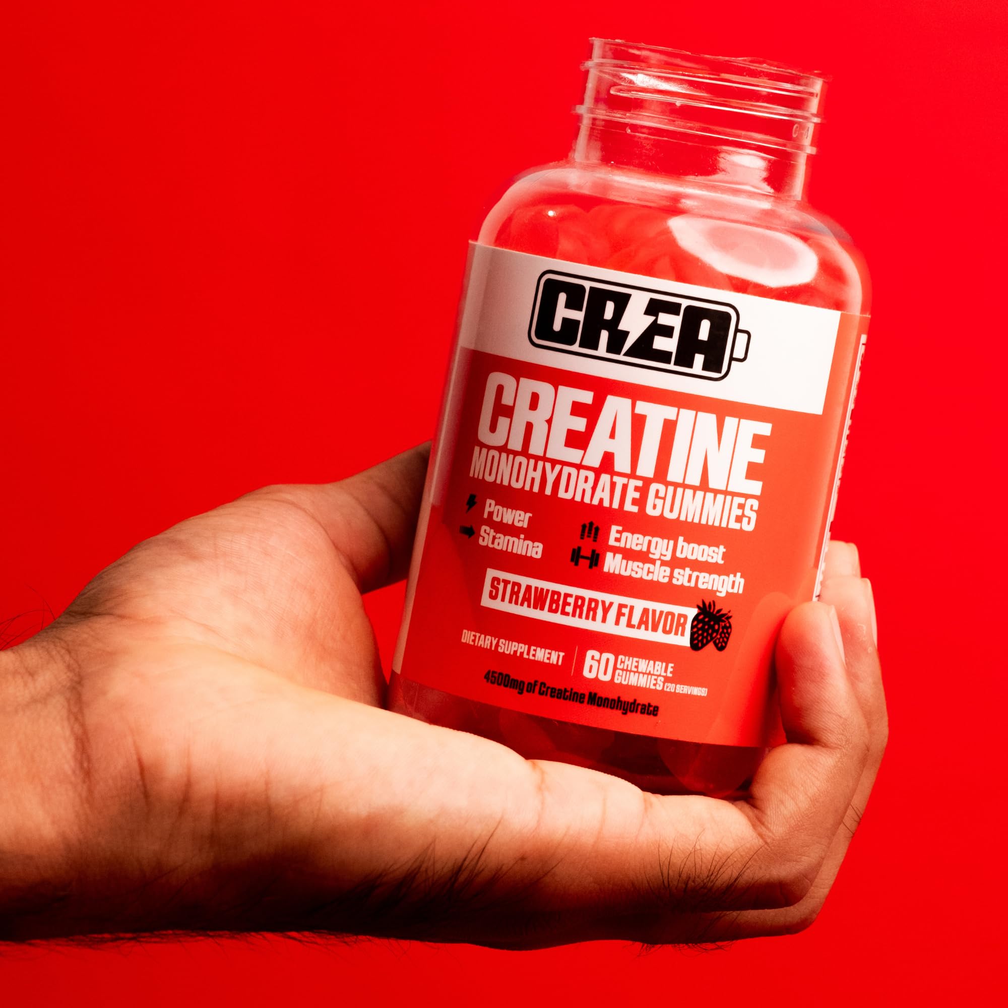 Creatine Monohydrate Gummies - 20 Servings, 4500mg of Creatine, 60 ...