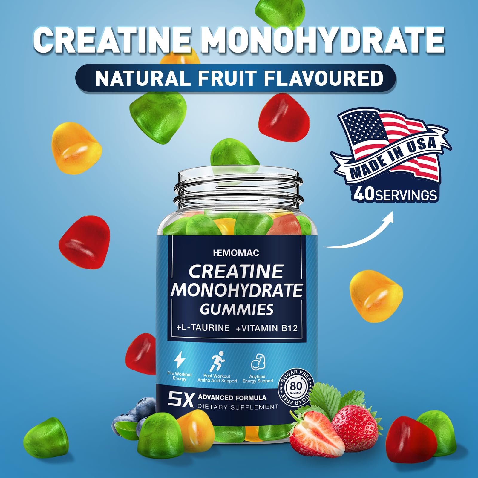 Creatine Monohydrate Gummies for Women Gluten Free Perfume Lemon - LifeIRL