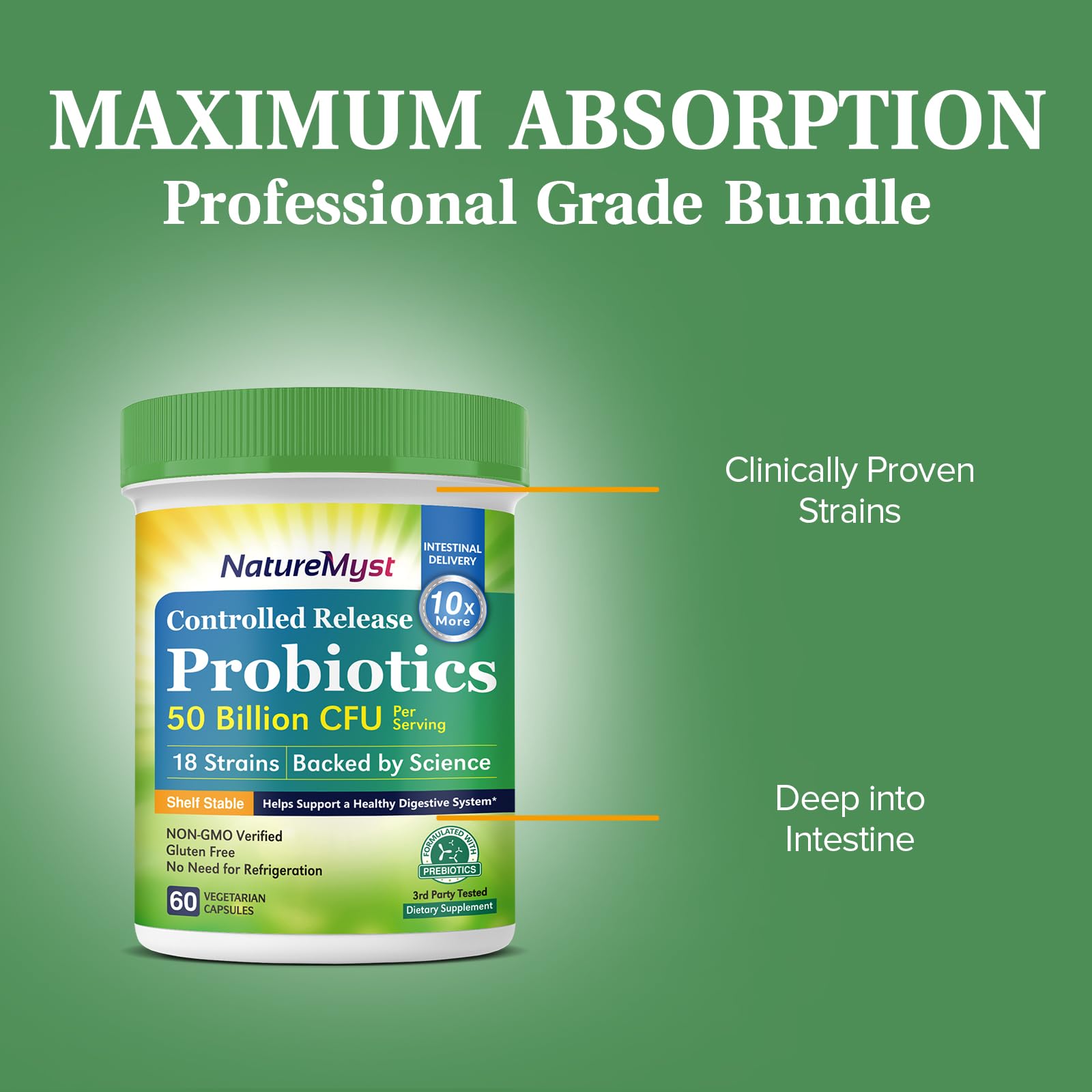 Digestive Health Bundle, Probiotics 50 Billion and Digestive Enzymes ...