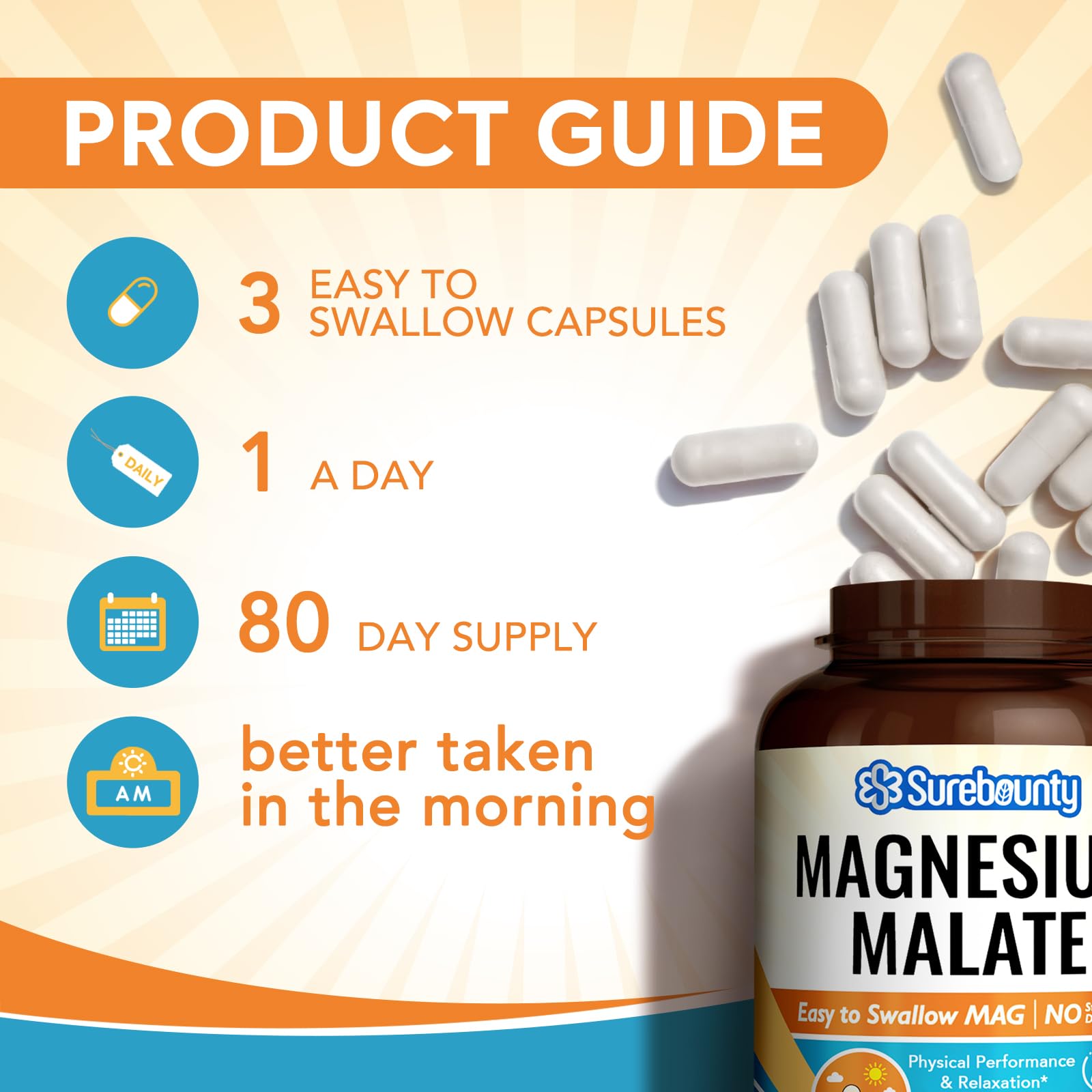 2-in-1 Daily Care Probiotic (60ct) & Magnesium Malate (240ct), 2 Packs ...