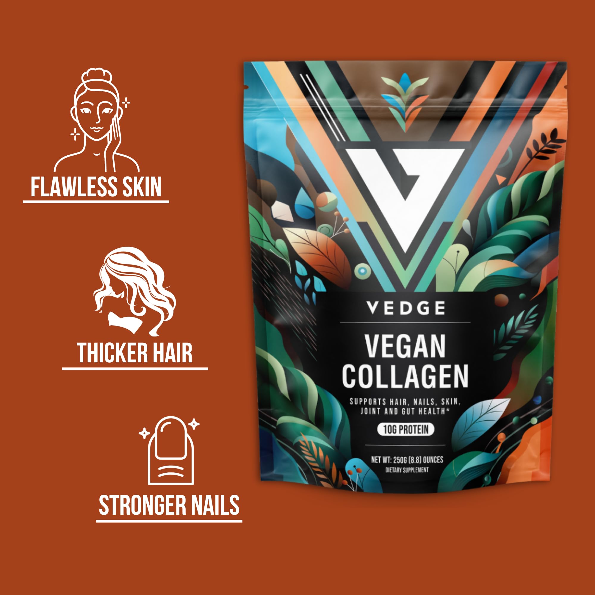 vedge Vegan Collagen Powder - Plant-Based Collagen Supplements for Hair ...