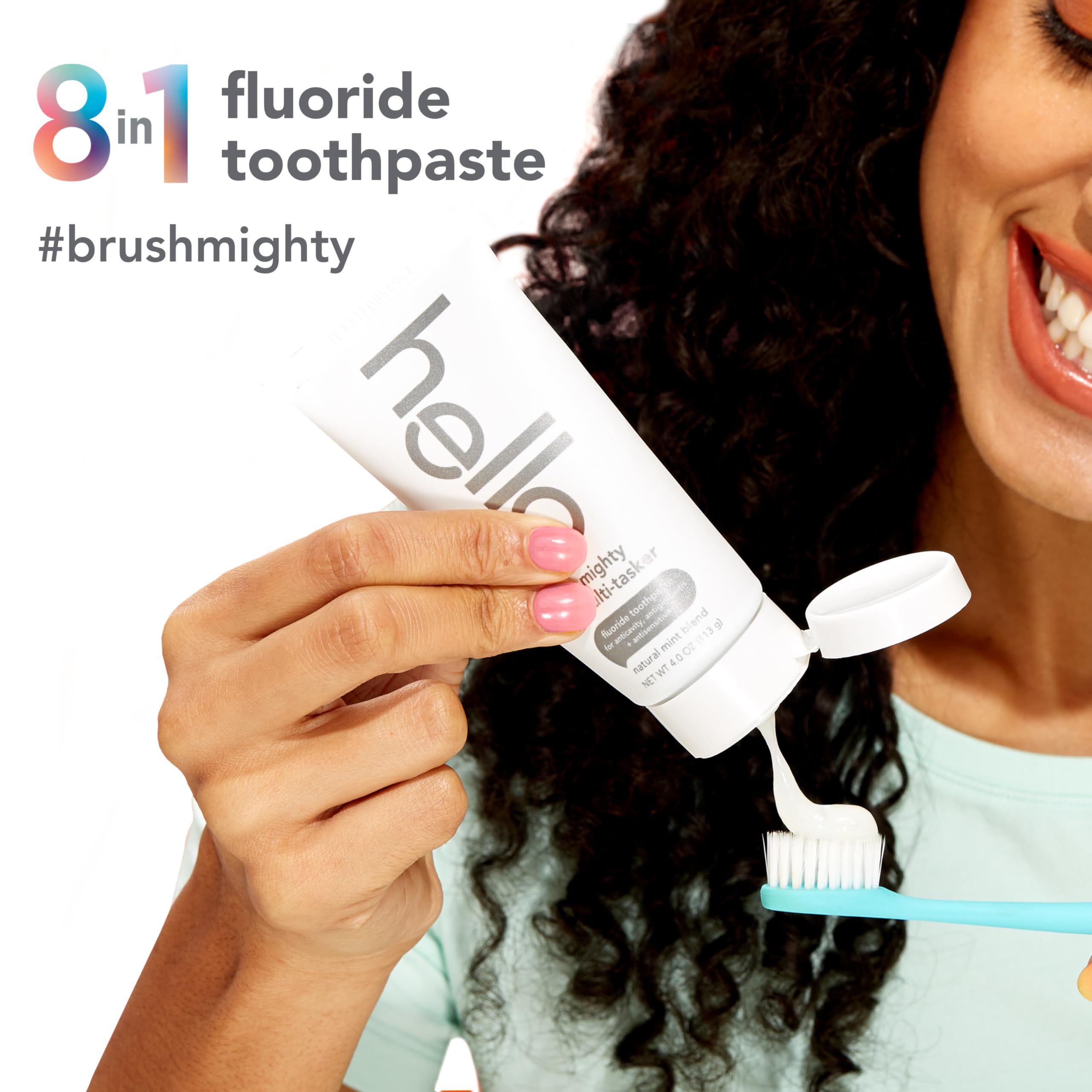 hello Mighty Multitasker Fluoride Toothpaste, 8-in-1 Toothpaste with ...