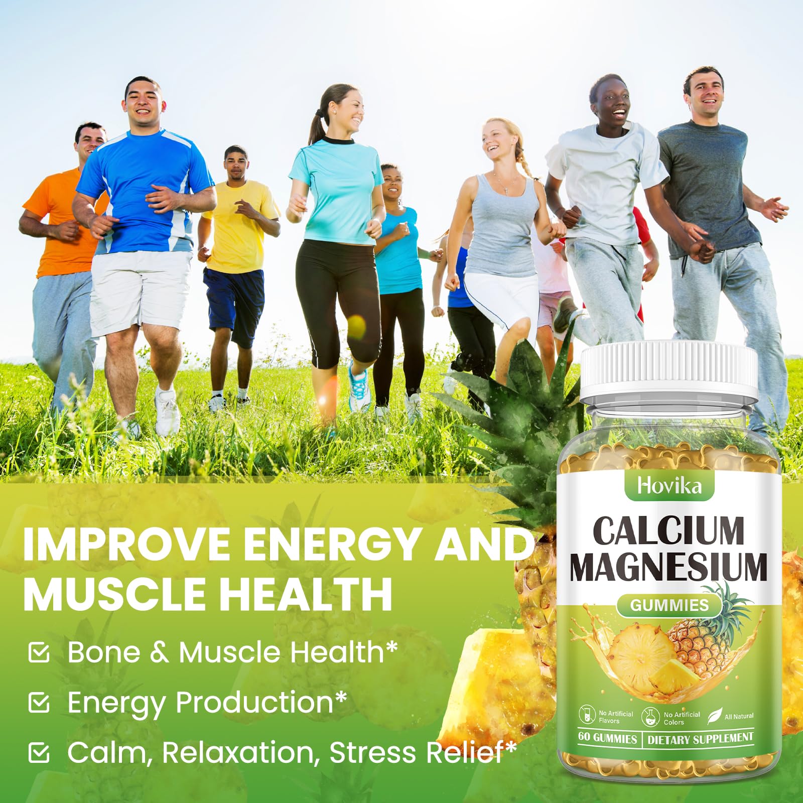 Calcium Magnesium Zinc Gummies, Calcium Magnesium 2:1 Ratio with ...
