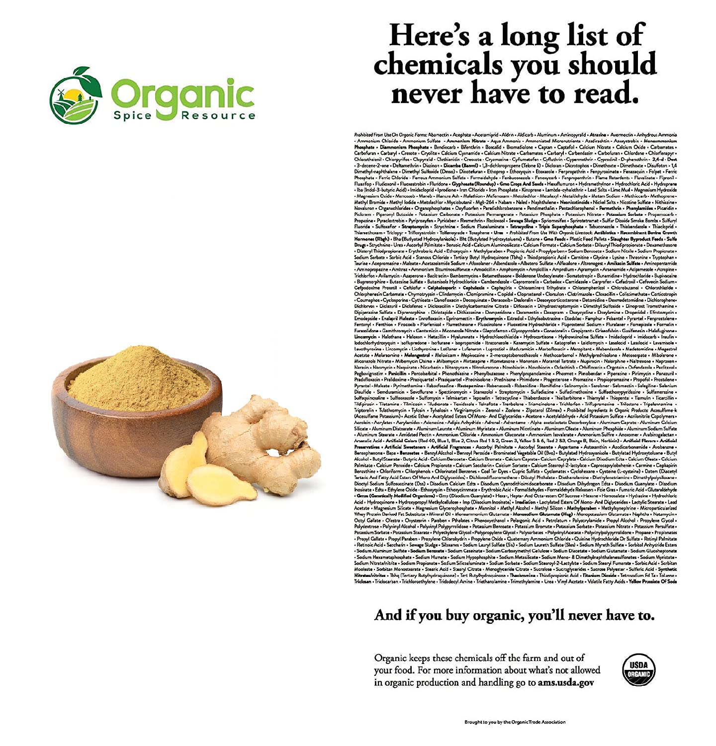 Organic Ginger Powder | 8 oz (226g) | USDA Organics and Non-GMO ...