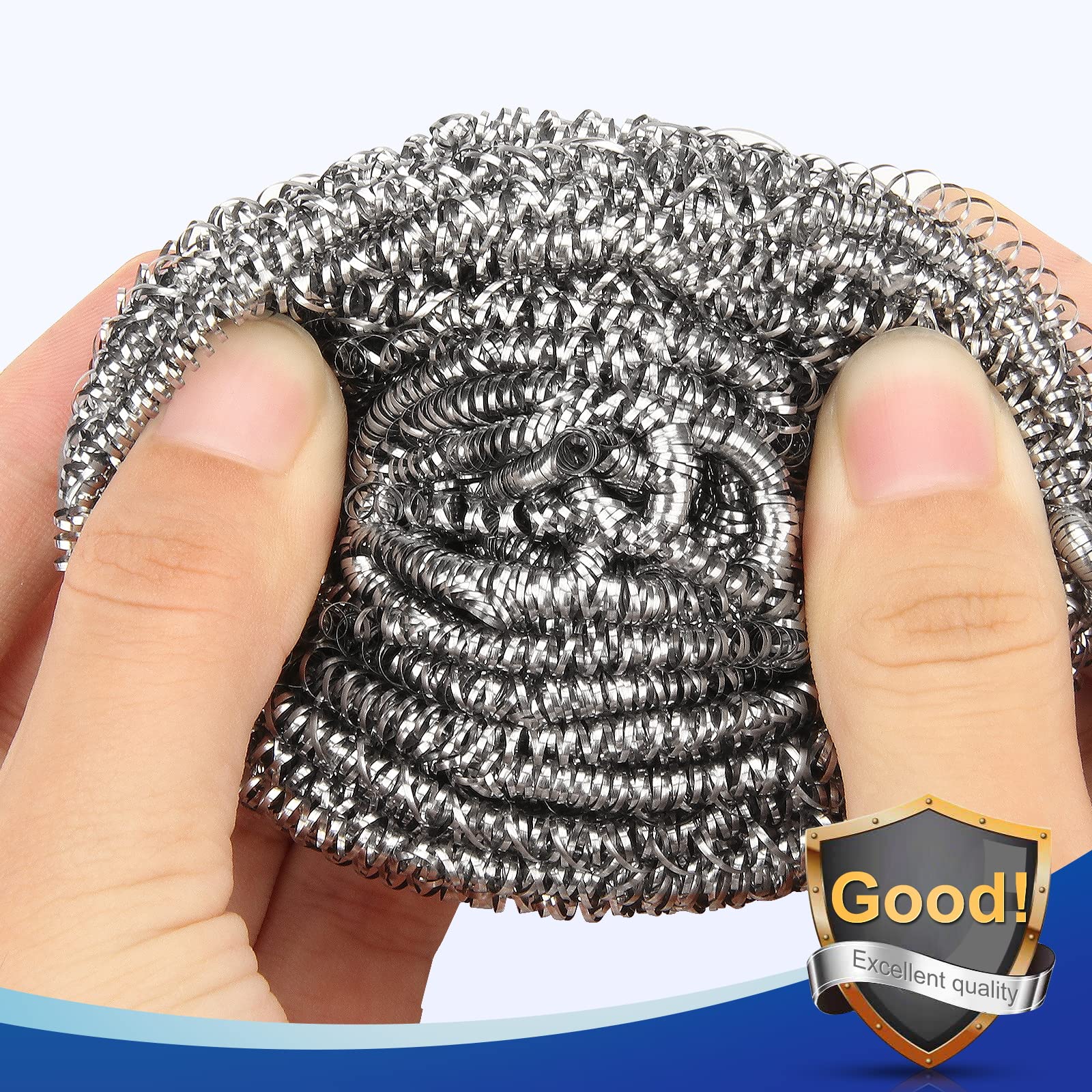 10 Pack Stainless Steel Scrubber, Steel Wool Srubber for Scouring ...