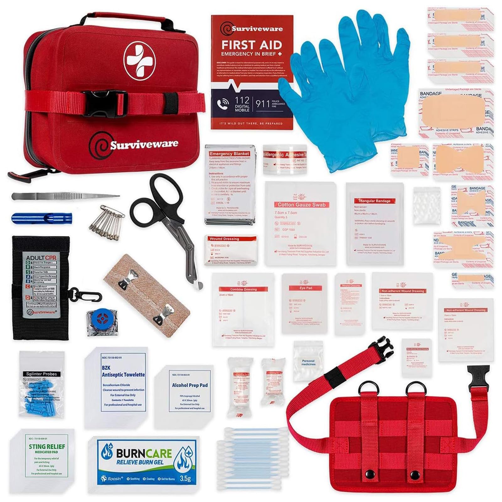 Surviveware Waterproof Premium Survival First Aid Kit - Survival ...