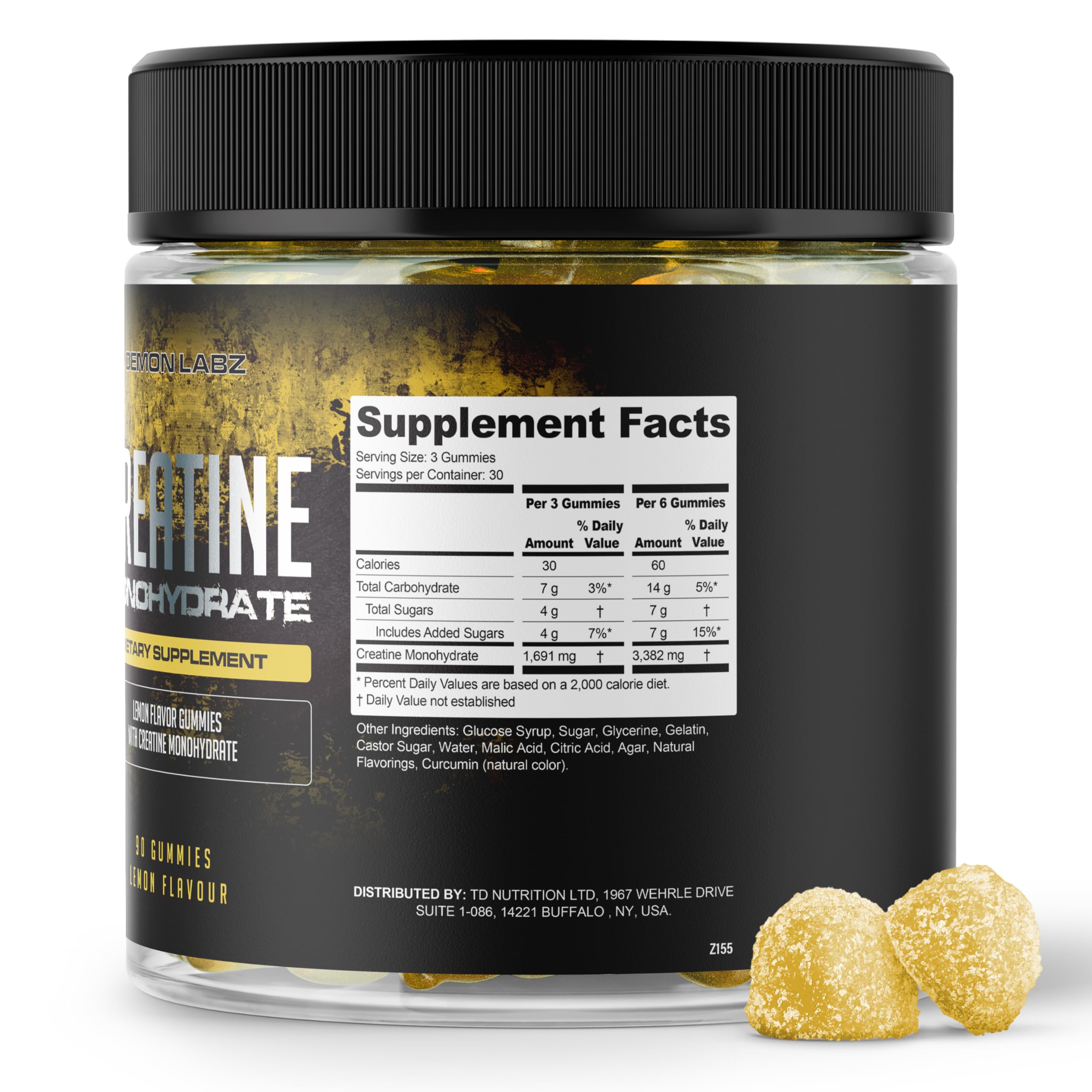 Creatine Monohydrate - Gummies with Lemon Flavor (90 Count (Pack of 3 ...