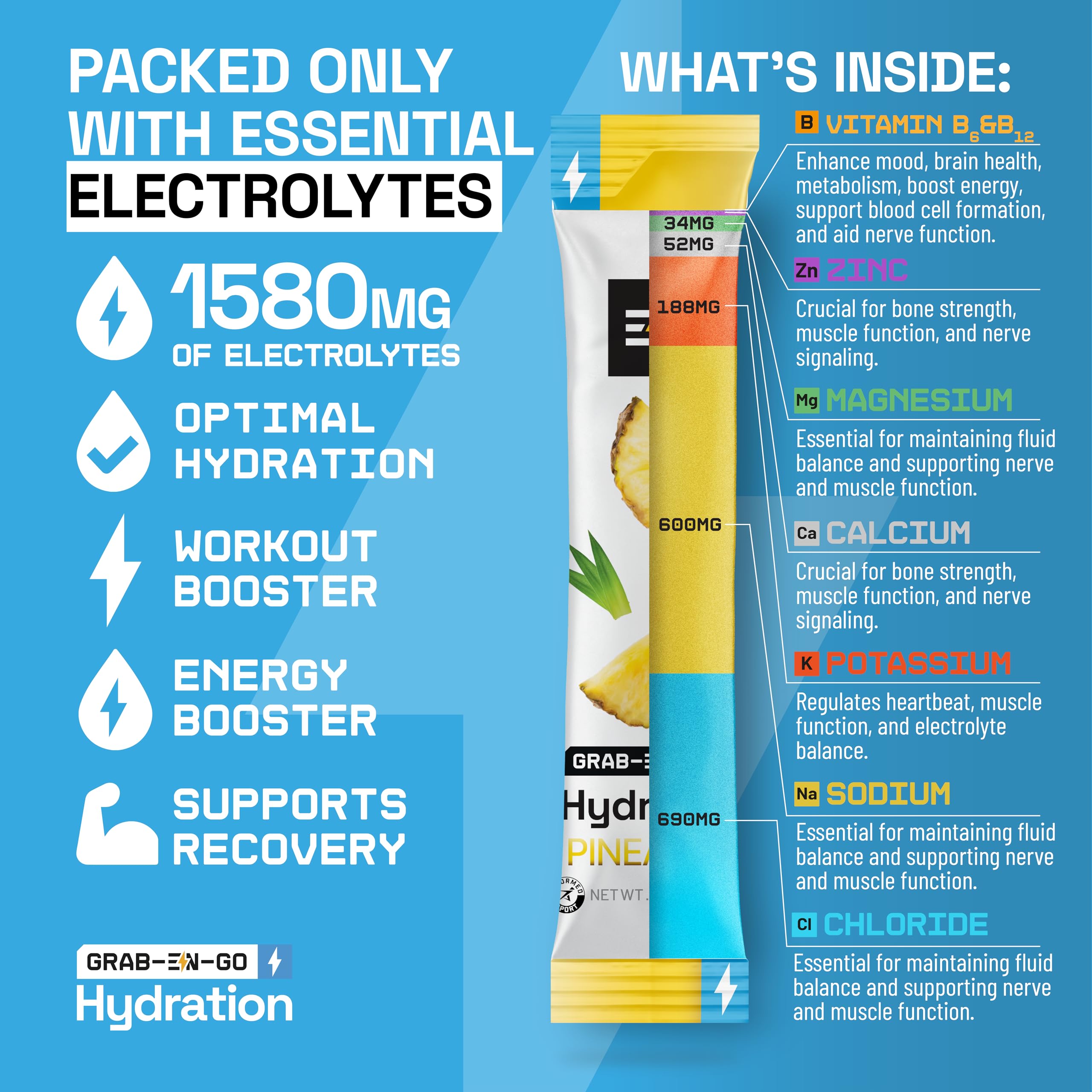 EN Engineered Nutrition, Sugar-Free Electrolytes Powder Packets – Keto ...