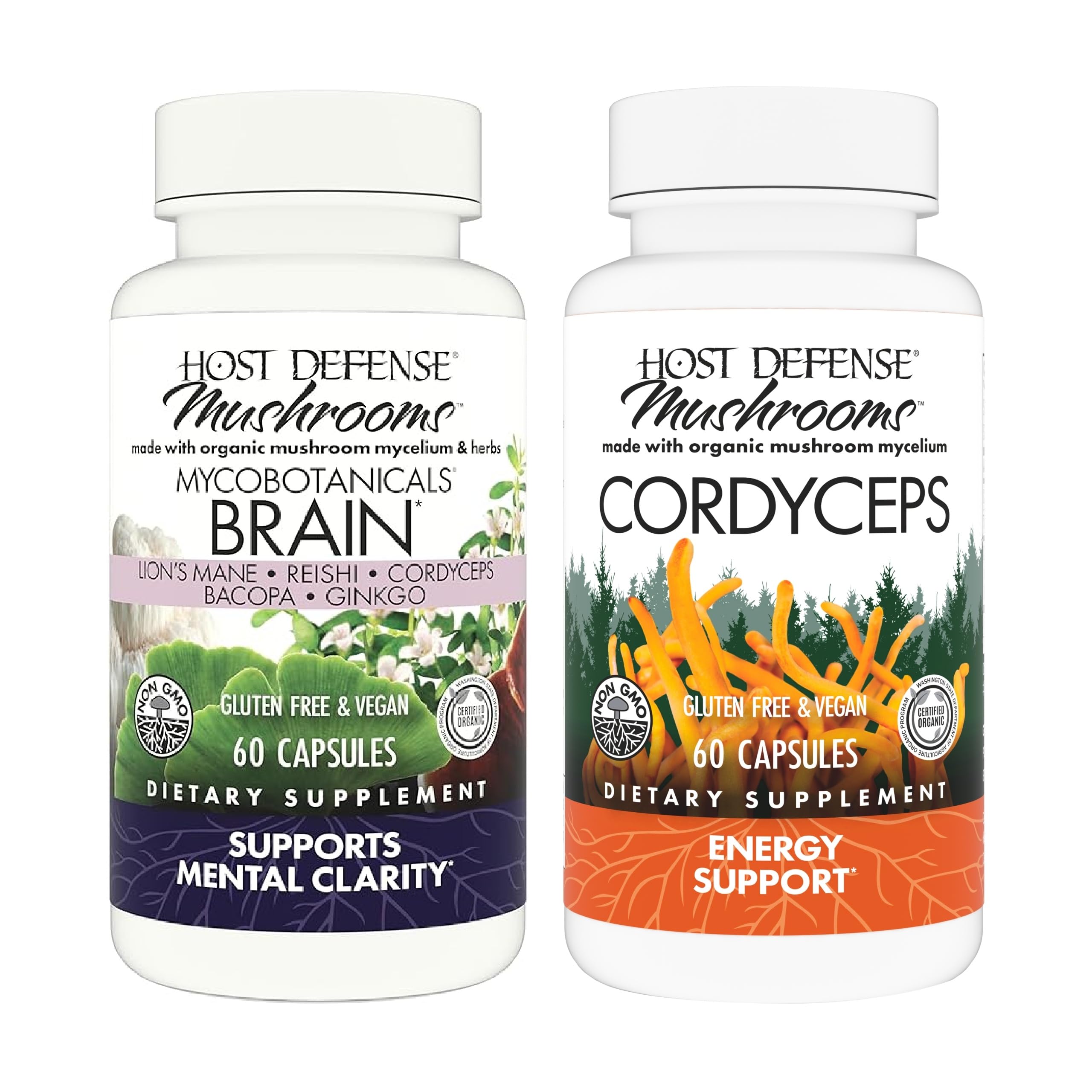 Host Defense Bundle with MycoBotanicals Brain* Capsules, 60 Count ...
