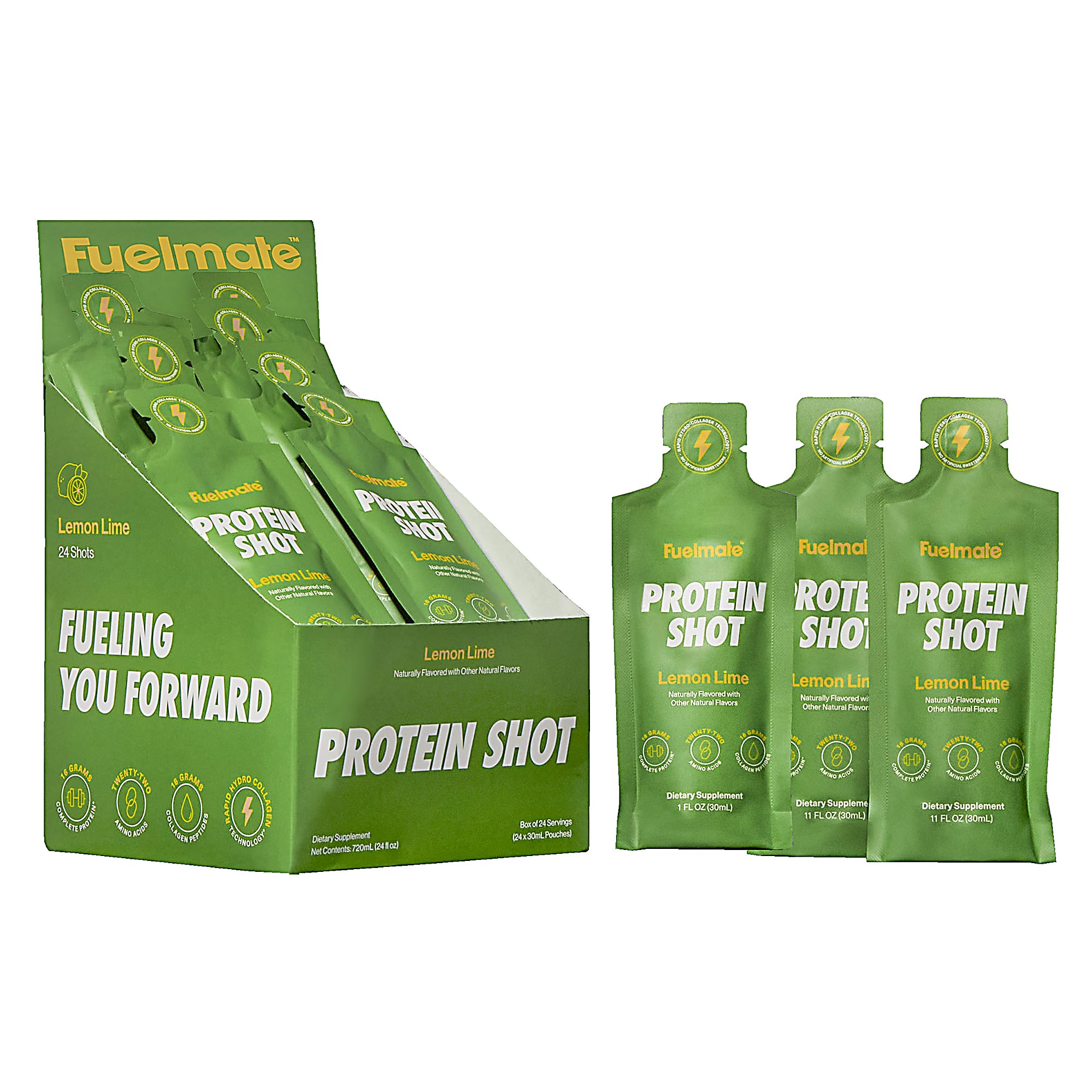 Liquid Collagen Protein Shots | 16g Complete Protein w/ 22 Amino Acids ...
