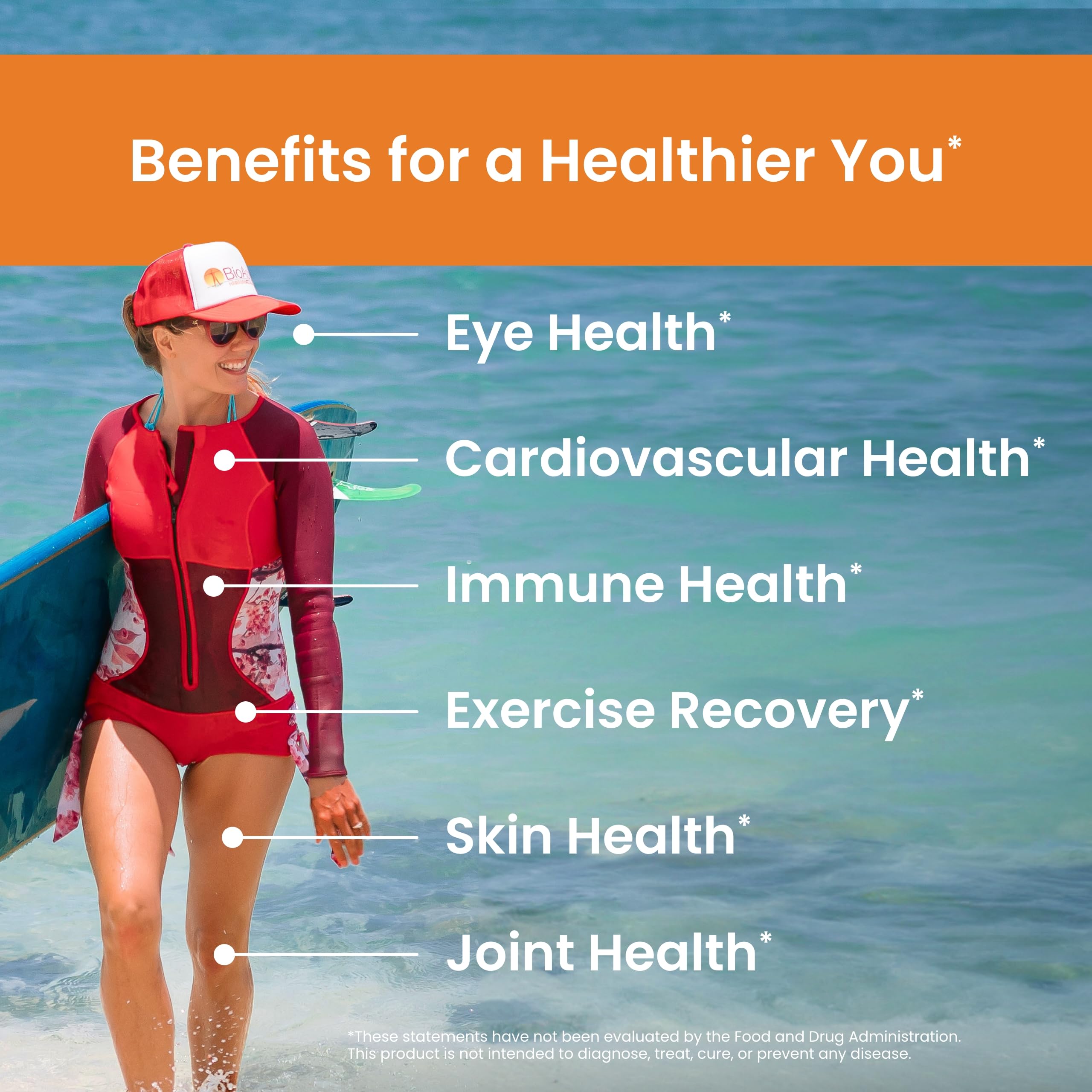 BioAstin Astaxanthin 4mg 120 Count + Pure Hawaiian Spirulina 1000 mg ...