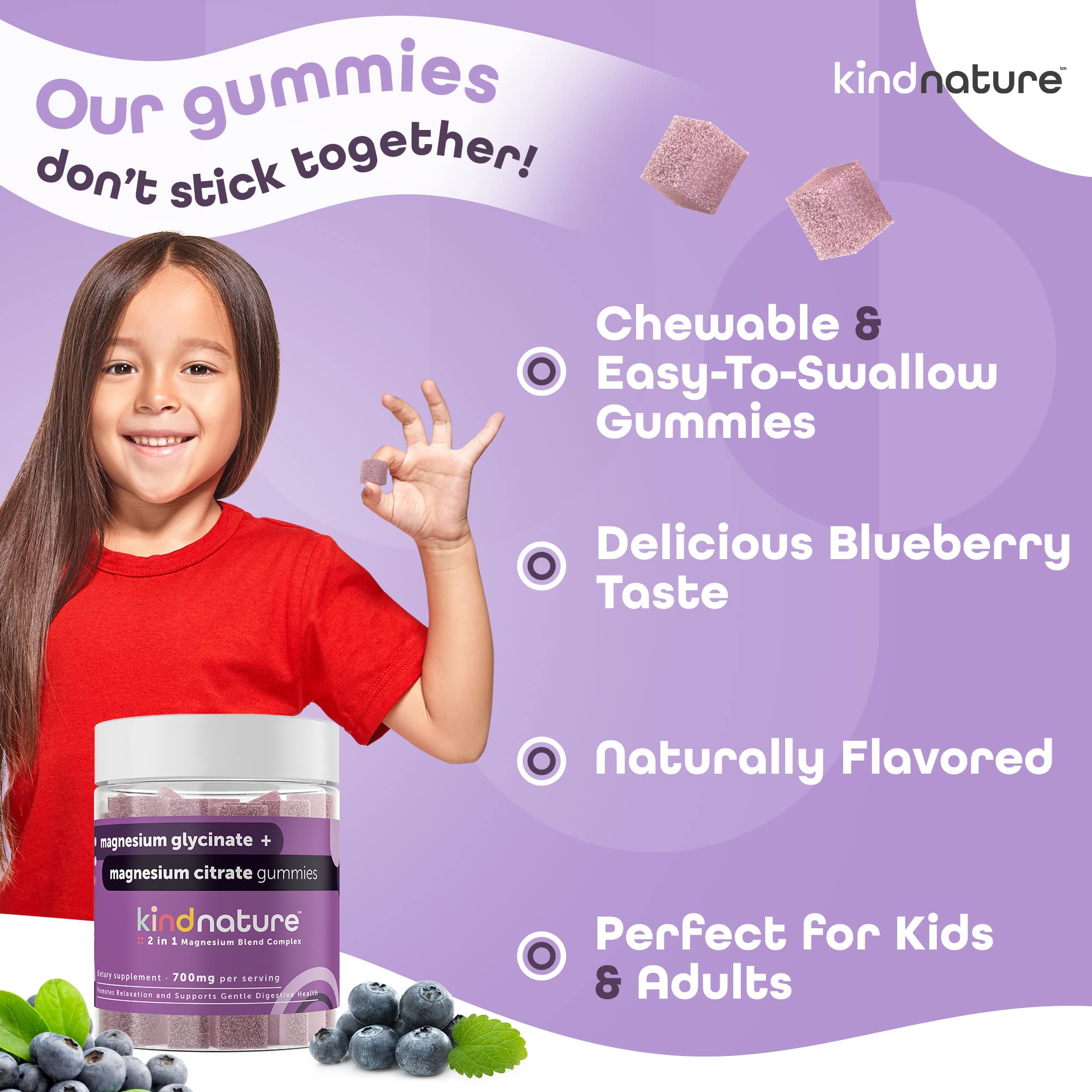Kind Nature Potassium & Magnesium Gummies for Adults & Kids - Potassium ...
