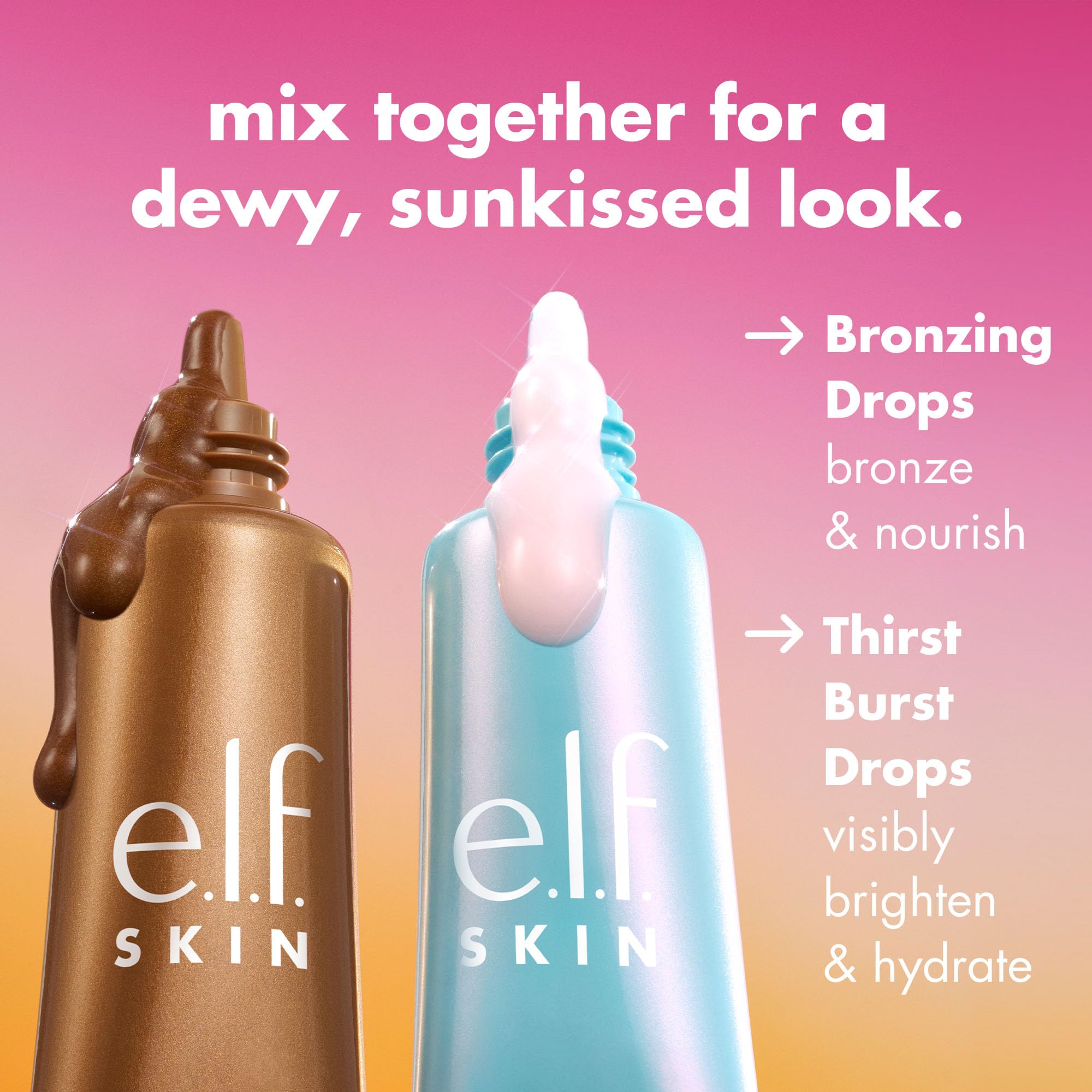 e.l.f. SKIN The Hottest Drops Duo, Holy Hydration! Thirst Burst Drops ...