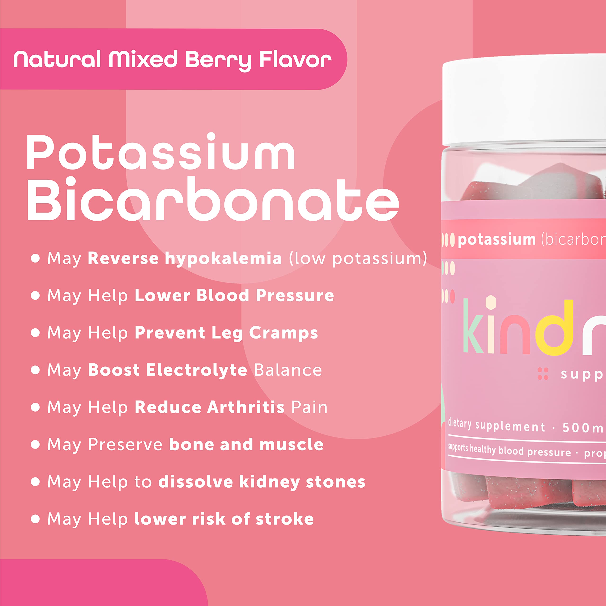 Kind Nature Potassium & Magnesium Gummies for Adults & Kids - Potassium ...