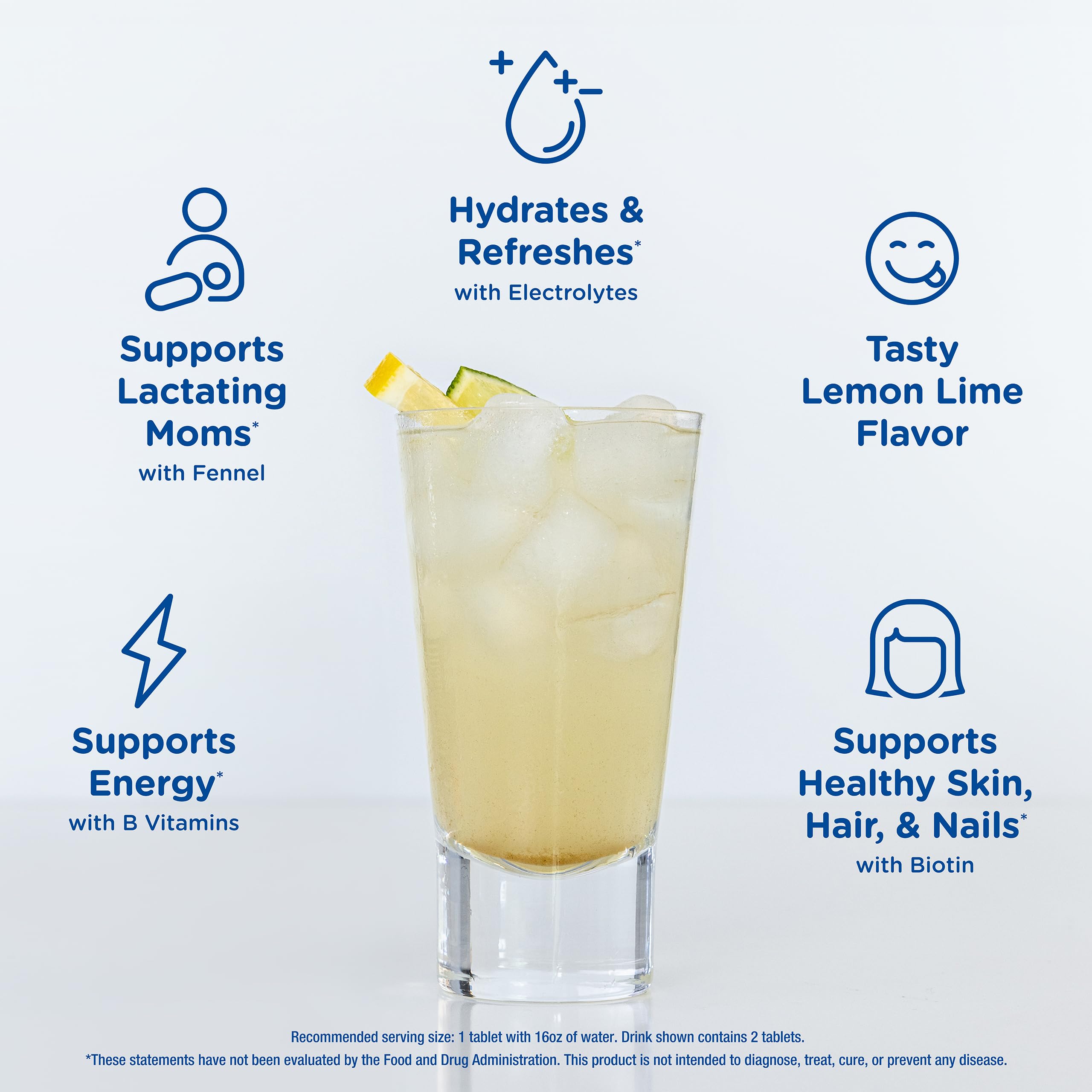 Mommy's Bliss Lactation Hydration Drink Tablets, Lemon Lime Flavor ...