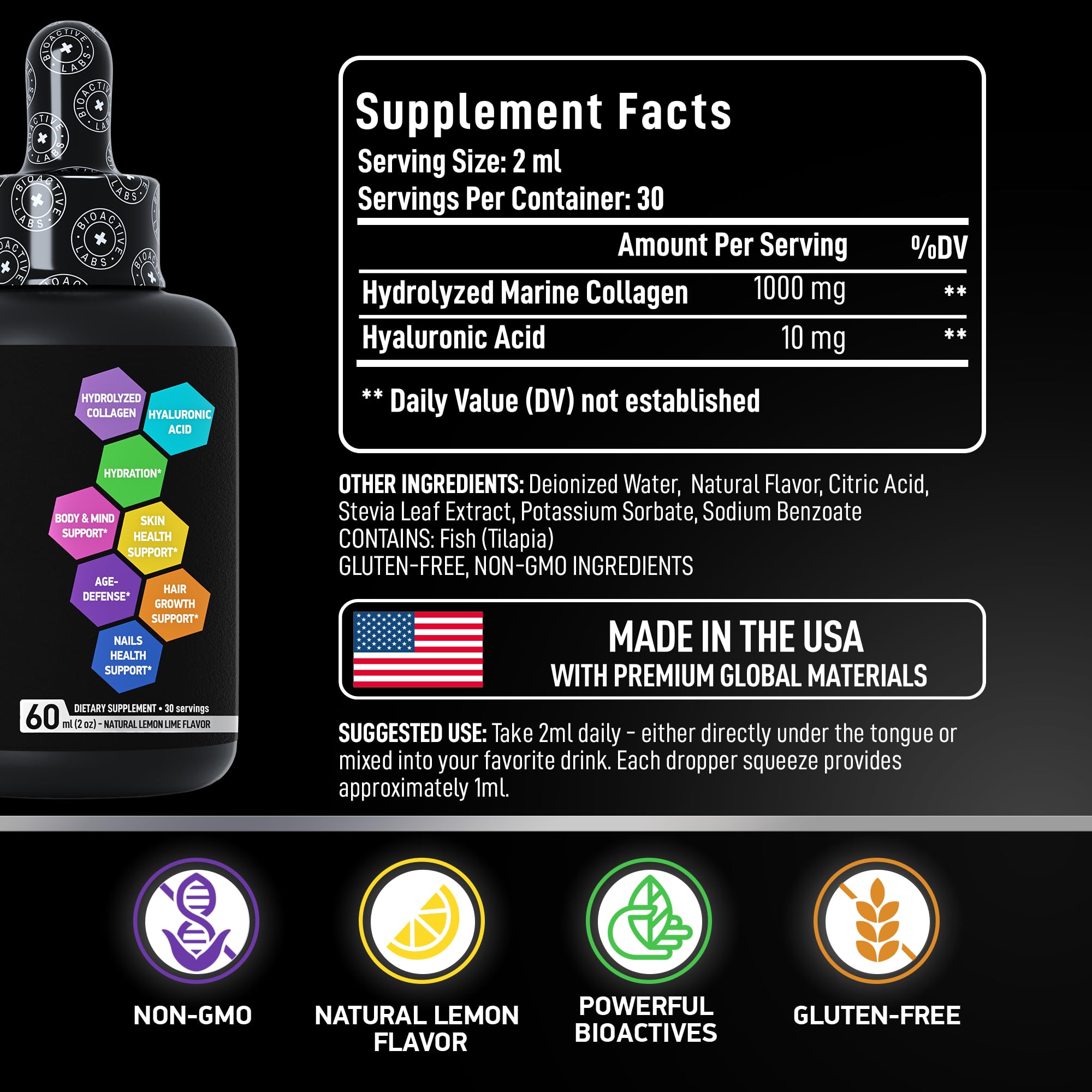 Liquid Marine Collagen and Vegan Collagen Builder Enhanced Collagen ...