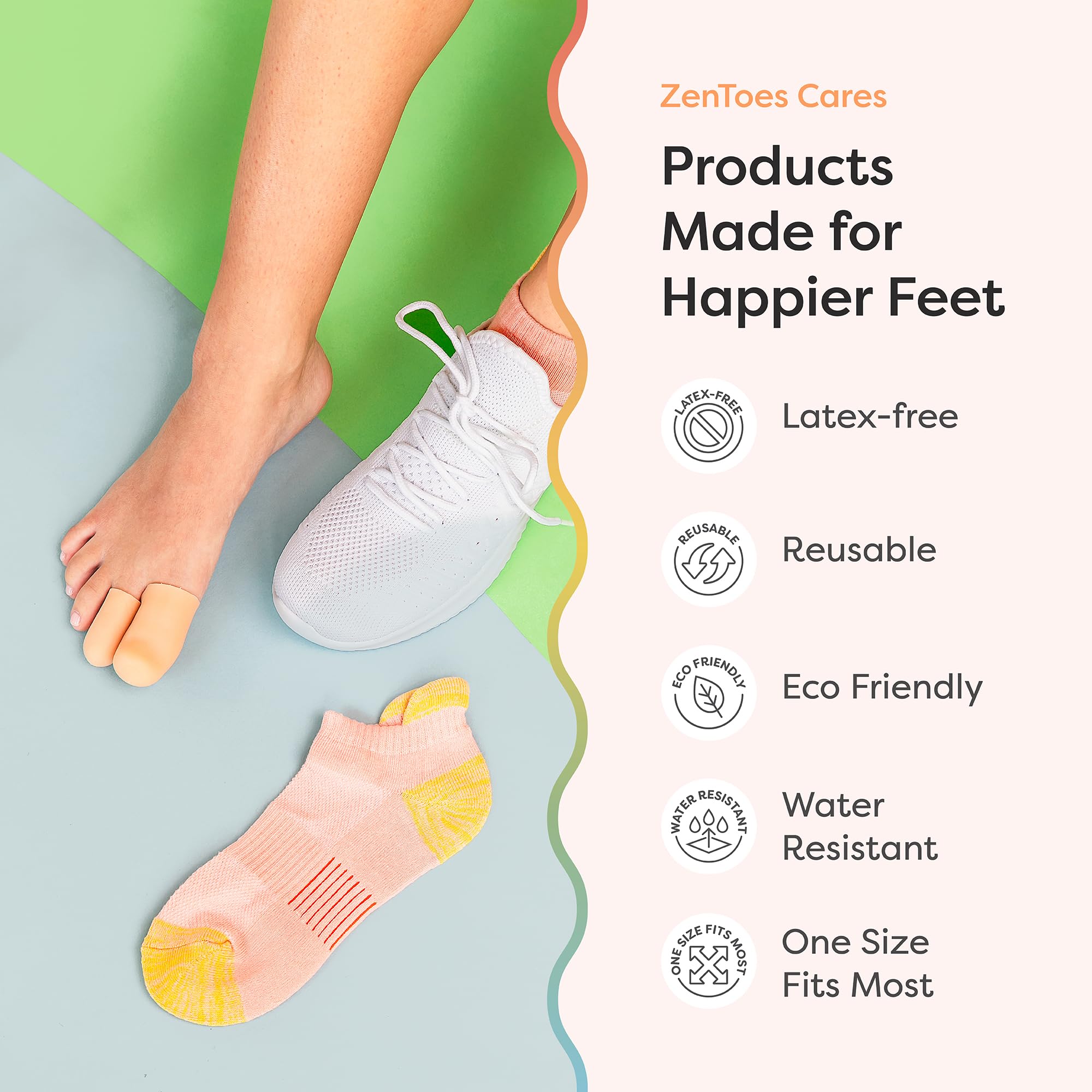 ZenToes 6 Pack Gel Toe Cap and Protector - Cushions and Protects to ...