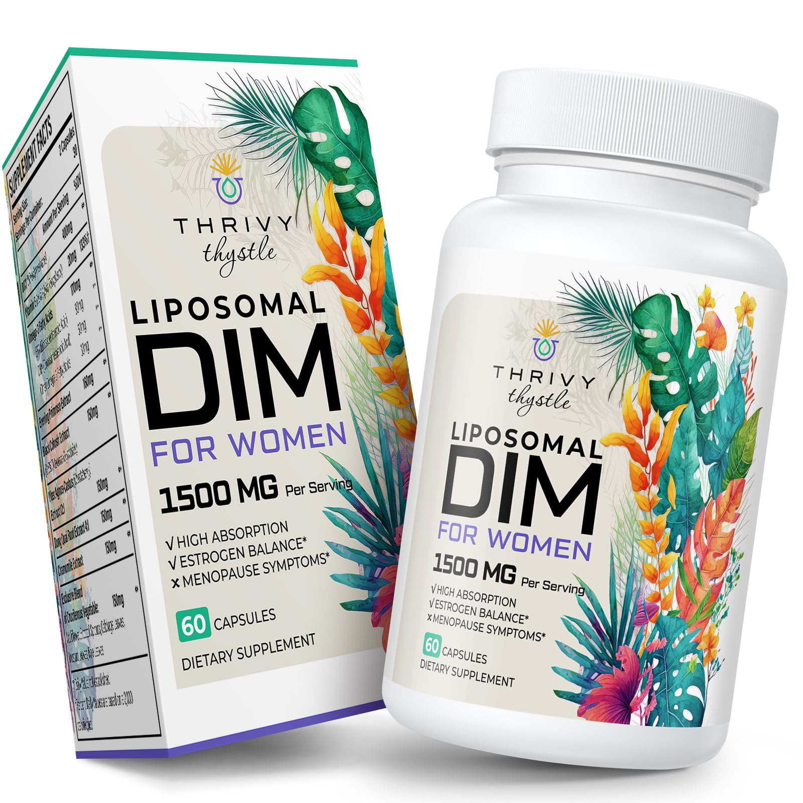 Liposomal DIM Supplement - 1500 mg Women DIM Supplement - Estrogen ...