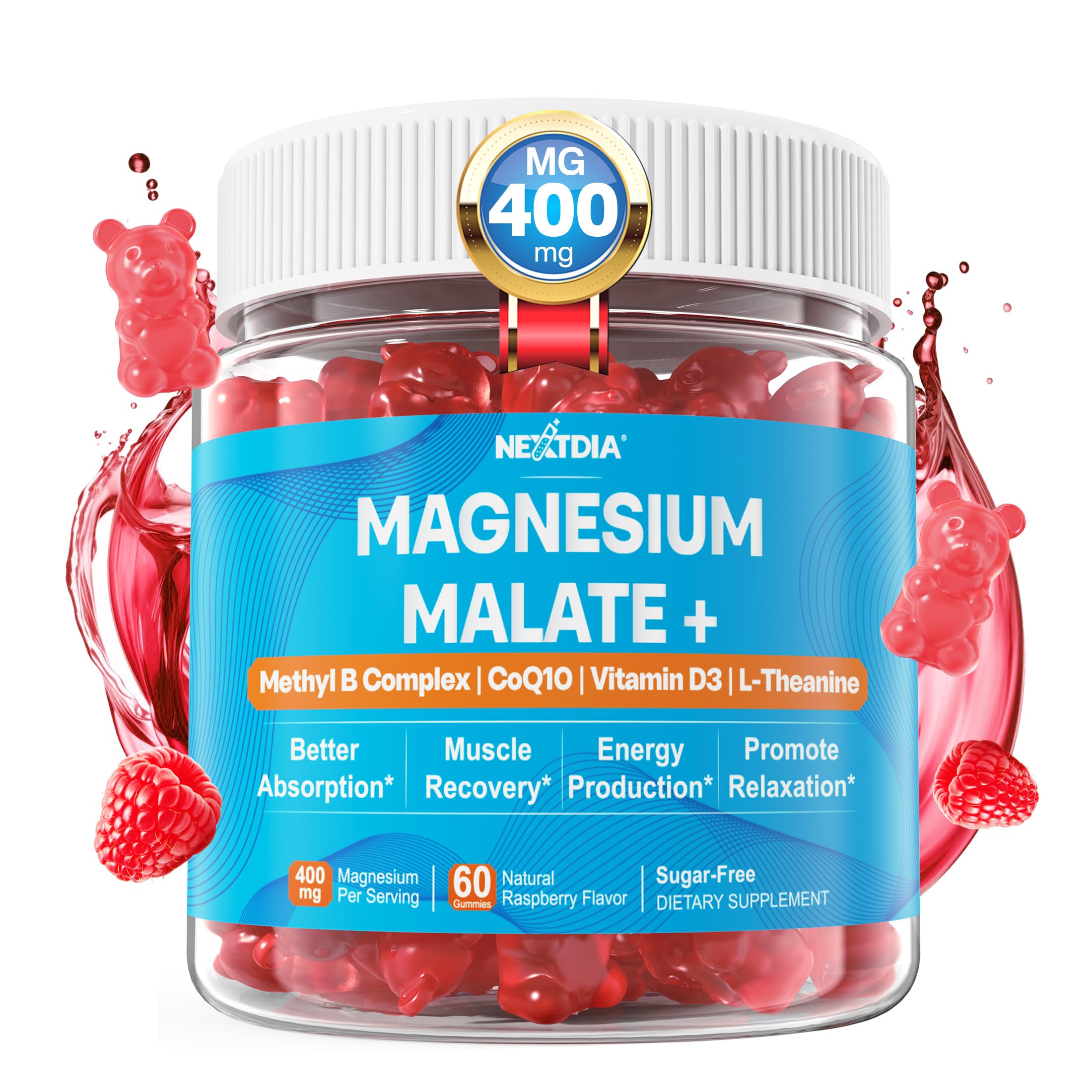 Magnesium Malate Gummies for Energy, Muscle, Calm & Relax Support ...