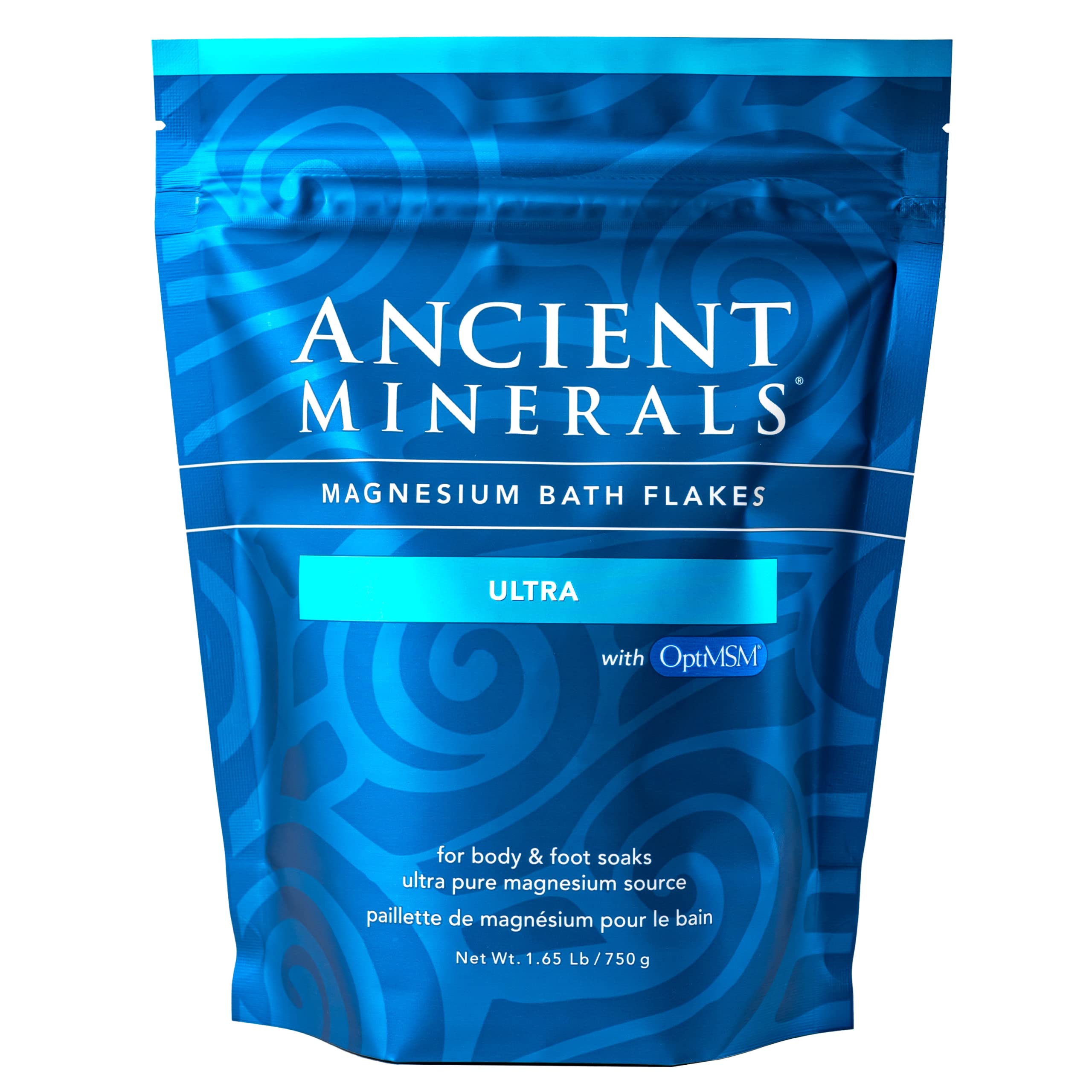 Ancient Minerals Magnesium Bath Flakes Ultra with OptiMSM - Resealable ...