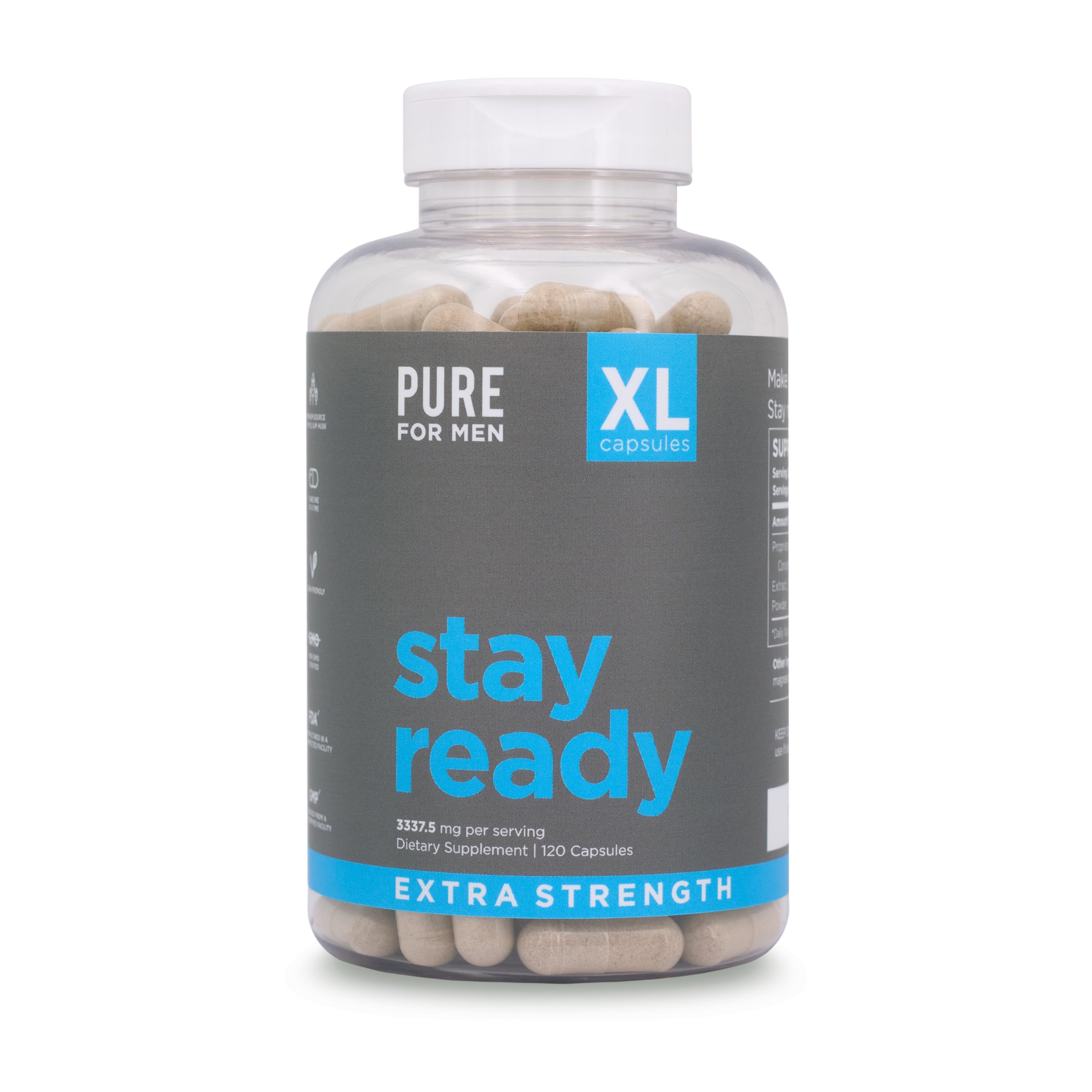 Pure for Men Stay Ready Fiber Extra Strength Supplement | Digestive ...