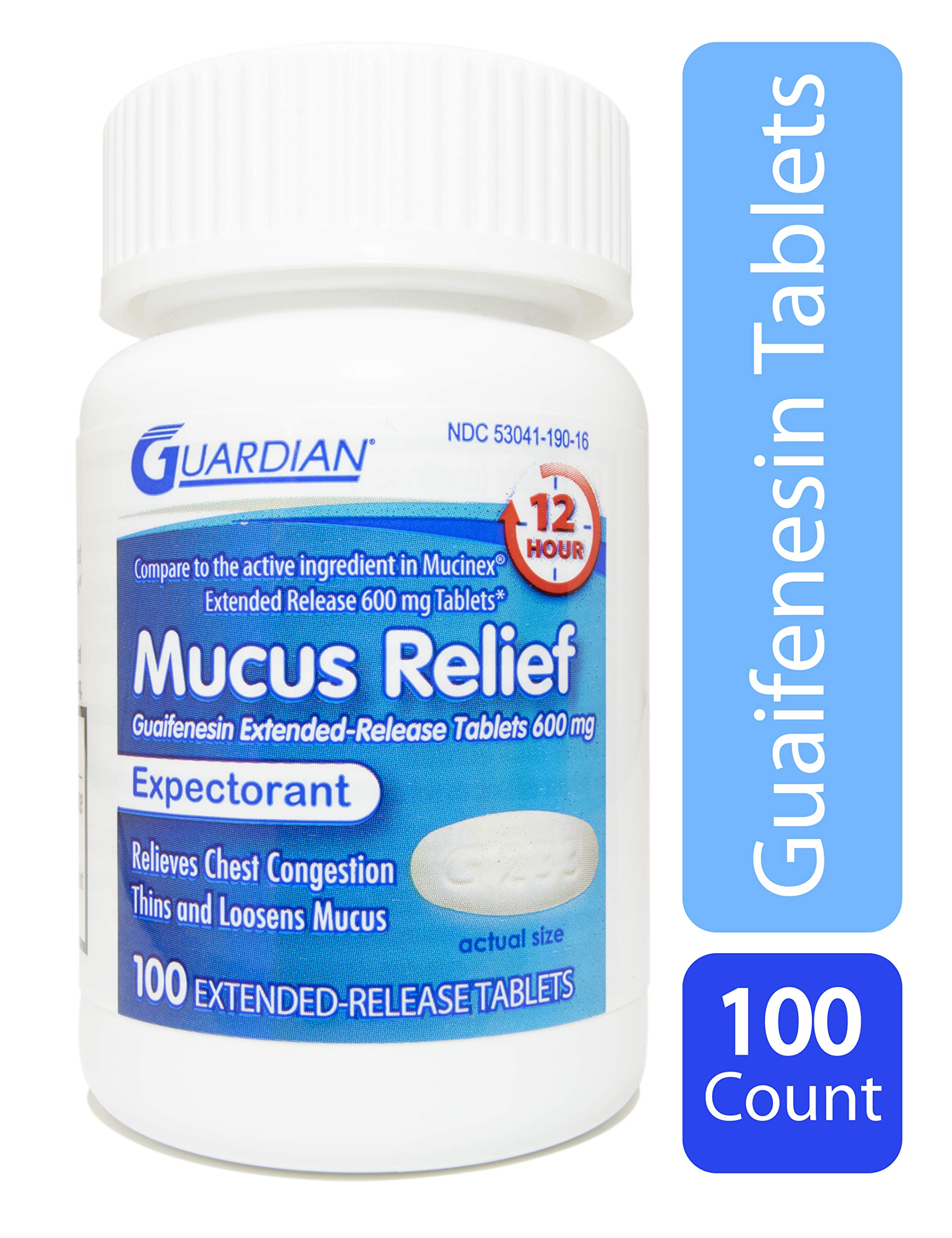 Guardian Mucus Relief, 600mg Guaifenesin 12 Hour Extended Release ...