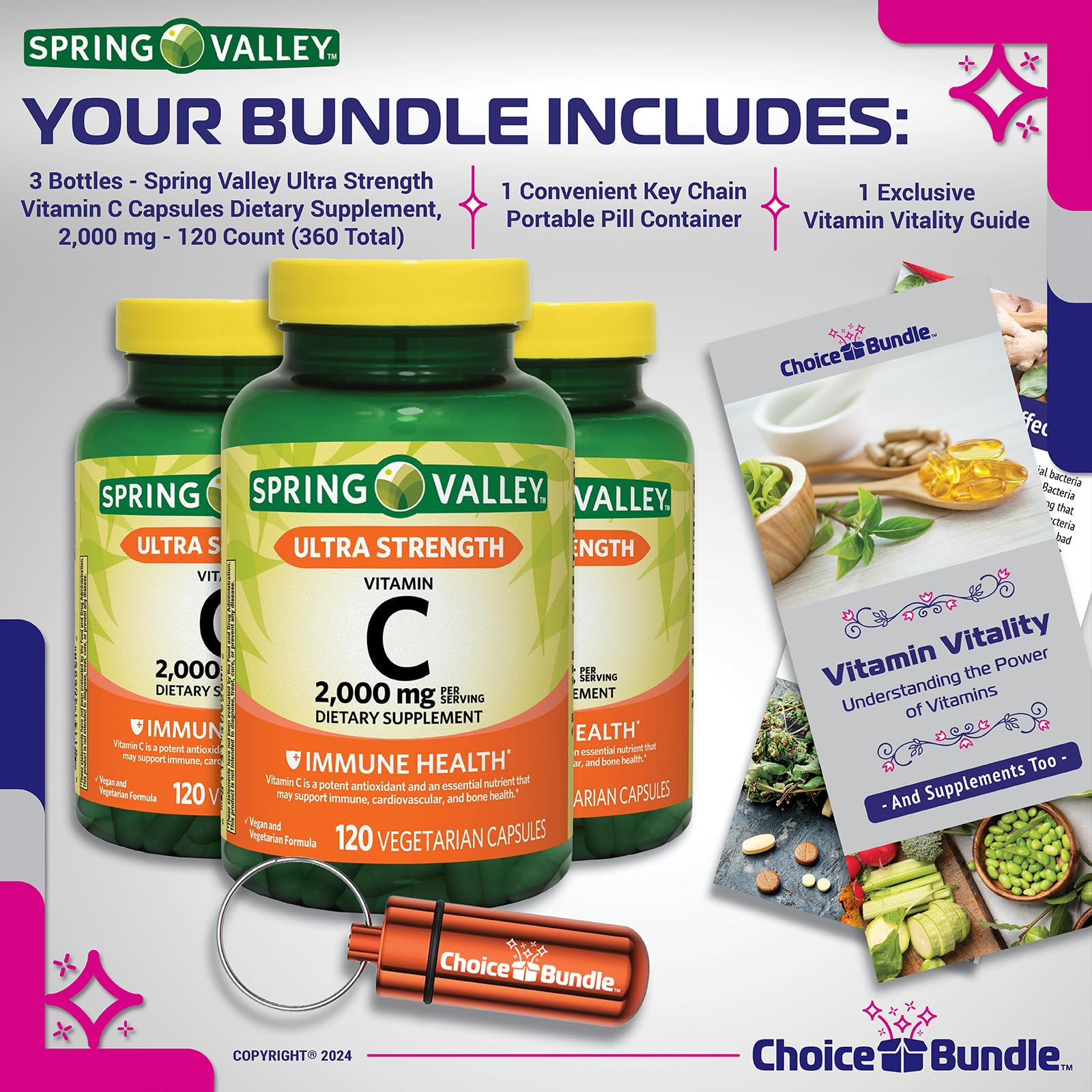 Spring Valley Ultra Strength Vitamin C Capsules Dietary Supplement ...