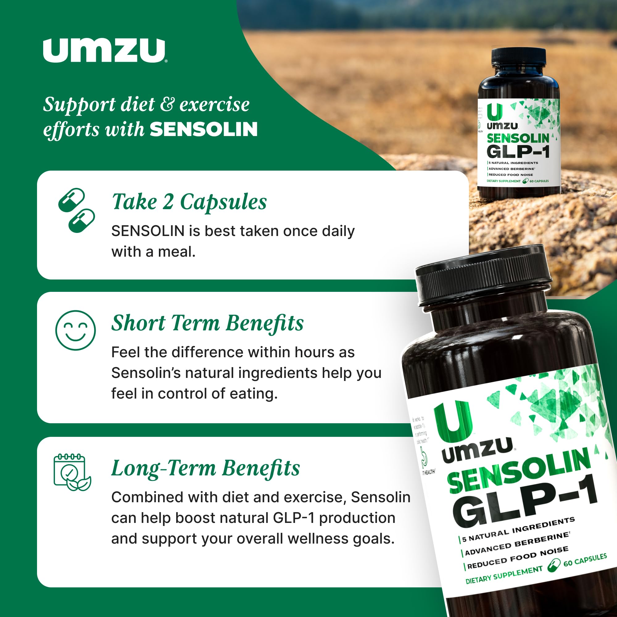UMZU Sensolin GLP-1 Metabolic Support Supplement, Boost GLP-1 ...