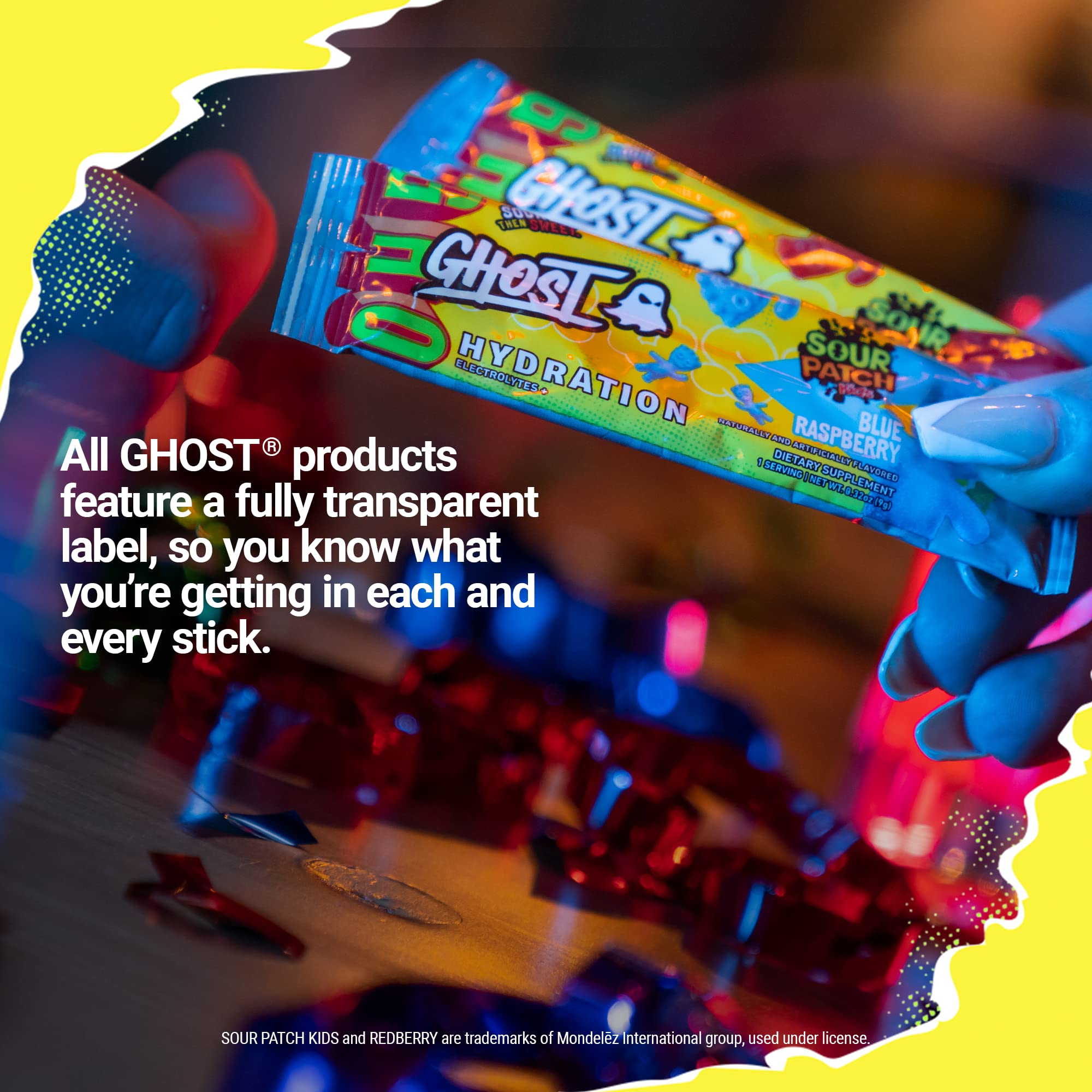 GHOST Hydration Packets, Sour Patch Kids Blue Raspberry, 24 Sticks ...