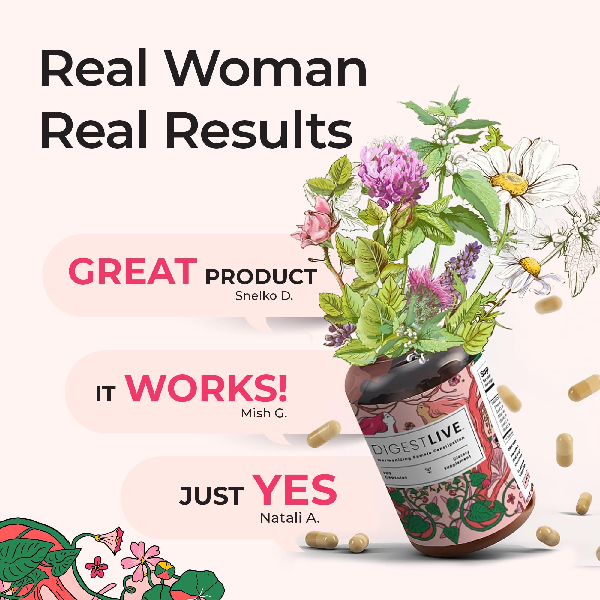 Laxative, Constipation Relief for Women - Stool Softener - 100% Natural ...