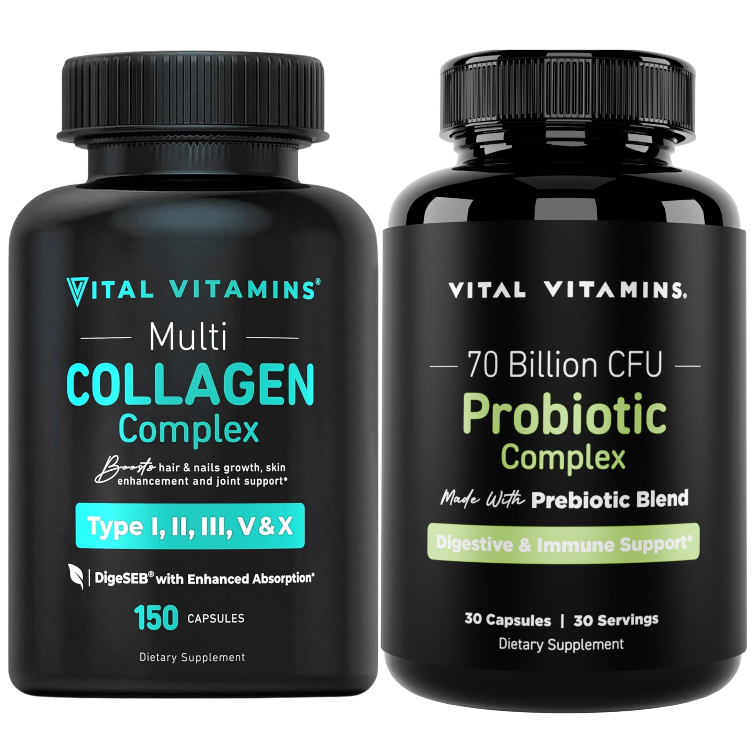 Vital Vitamins Multi Collagen Capsules + Probiotic Complex - LifeIRL