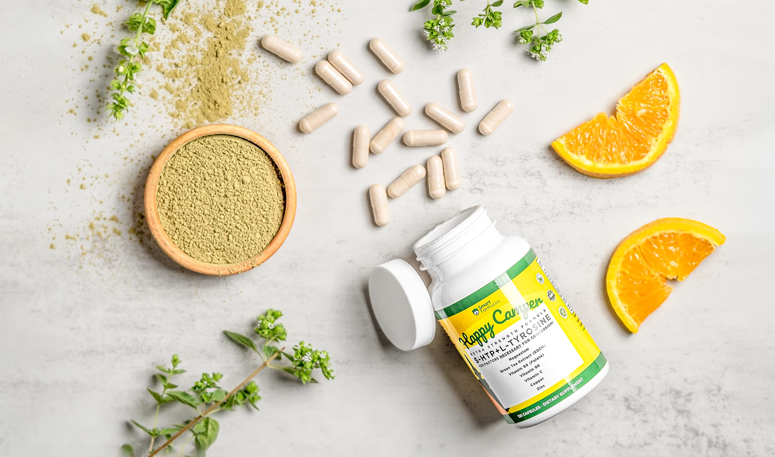 Be Happy, 120 Vegetarian Capsules, Serotonin and Dopamine Booster with ...