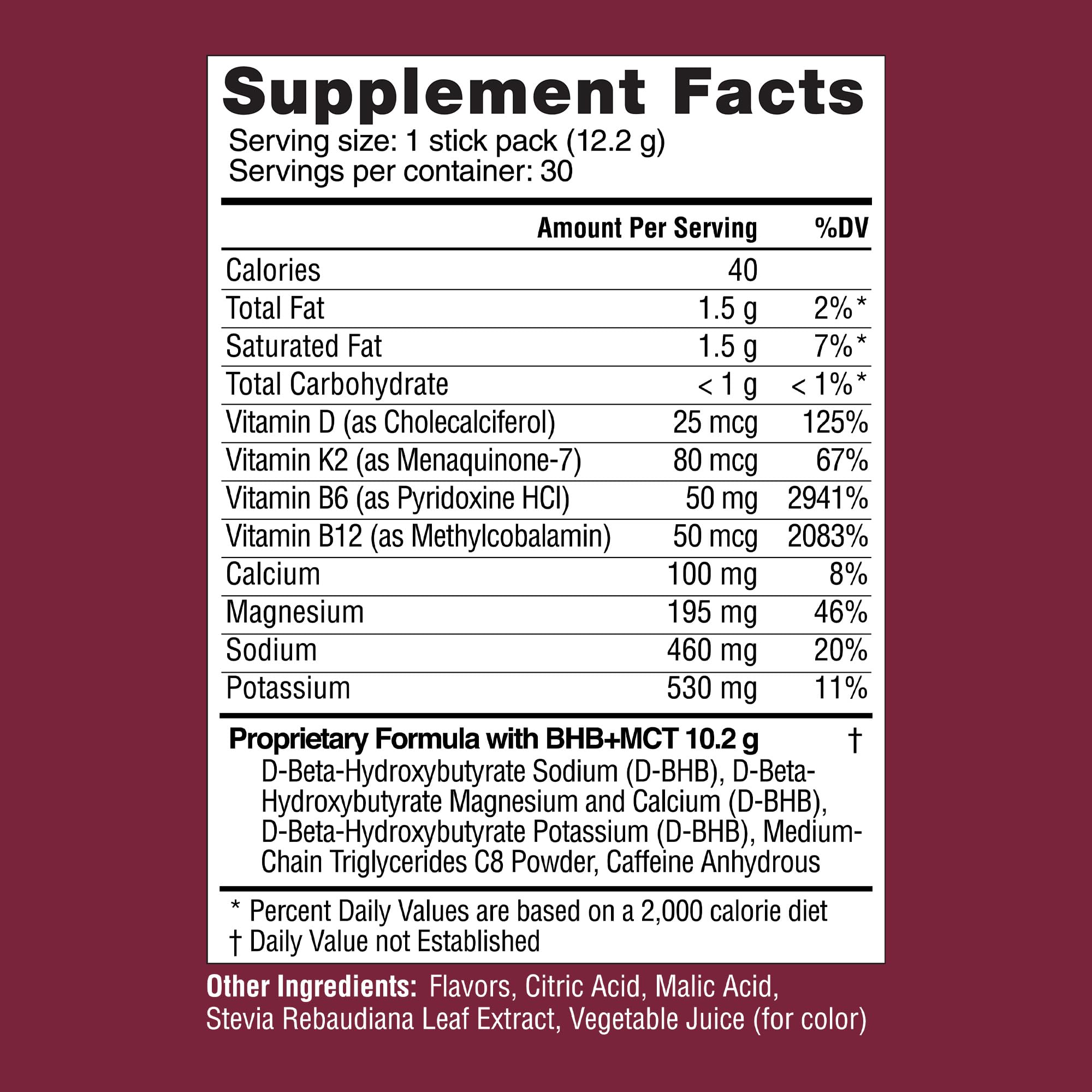 Real Ketones MCT & BHB Exogenous Ketones Drink Mix Packets Elevate Keto ...