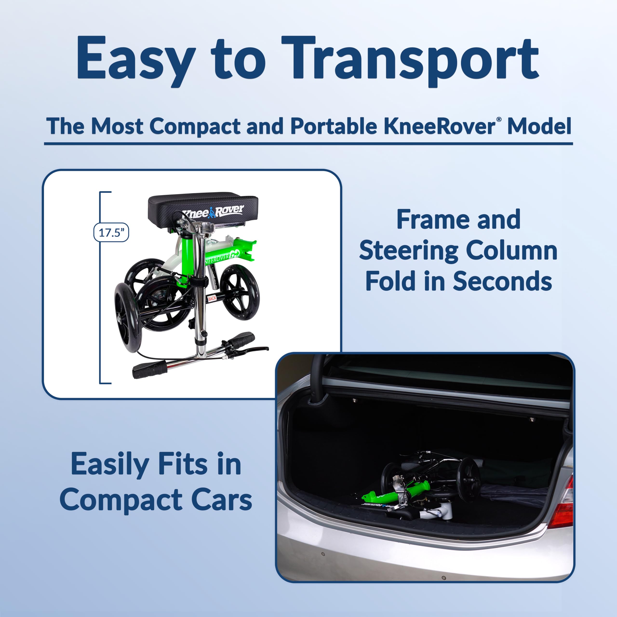 KneeRover GO Knee Scooter - The Most Compact Portable Knee Walker for ...