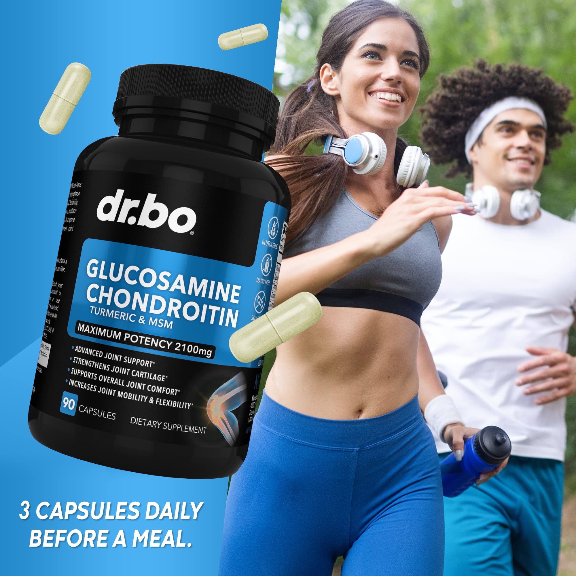 DR. BO Glucosamine Chondroitin Turmeric MSM - Uric Acid Cleanse Support ...