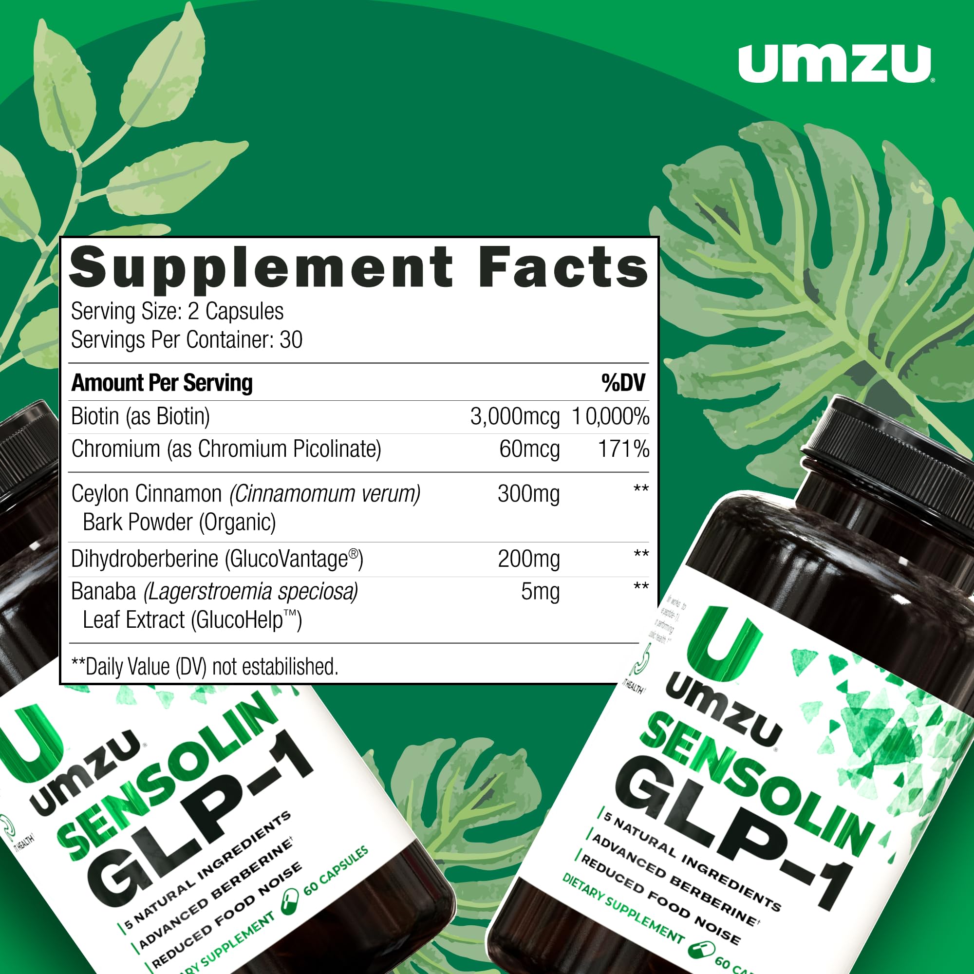 UMZU Sensolin GLP-1 Metabolic Support Supplement, Boost GLP-1 ...