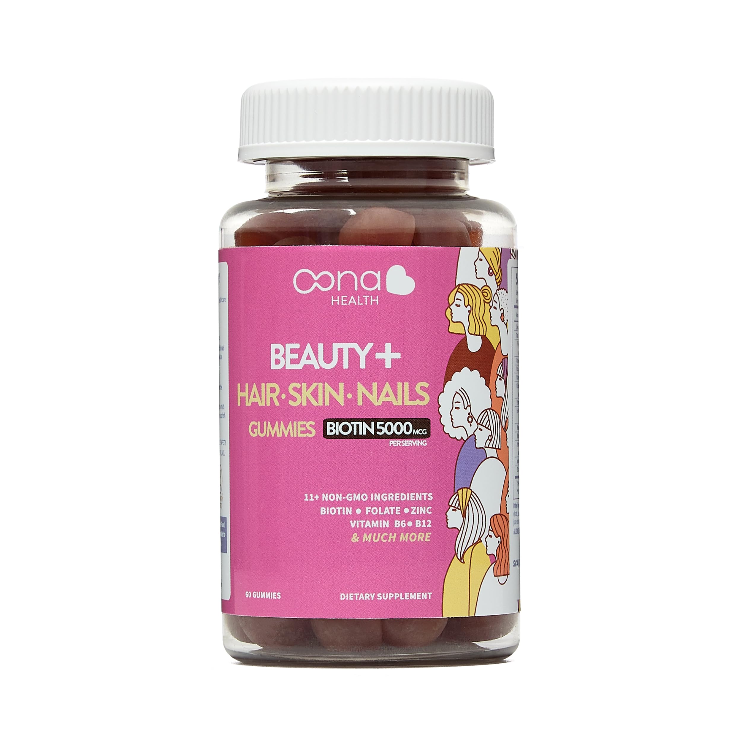 Beauty+ Hair, Skin & Nails Vitamins - Biotin & Folate Gummies + 9 ...