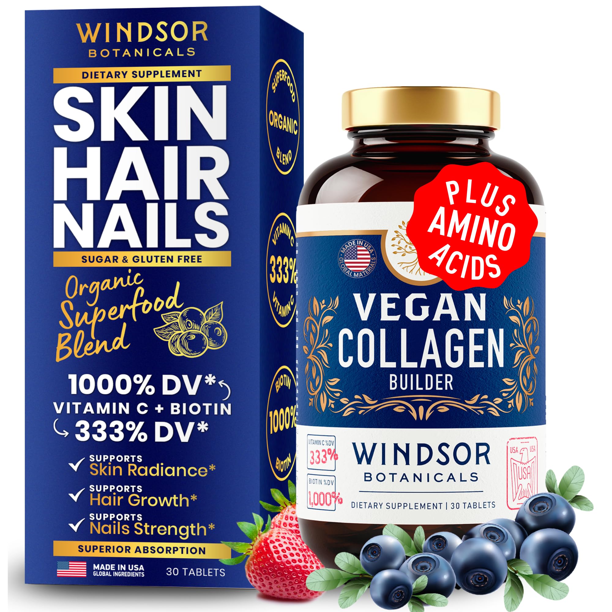 Vegan Collagen Tablets and Vegan Collagen Builder Liquid - Enhanced ...
