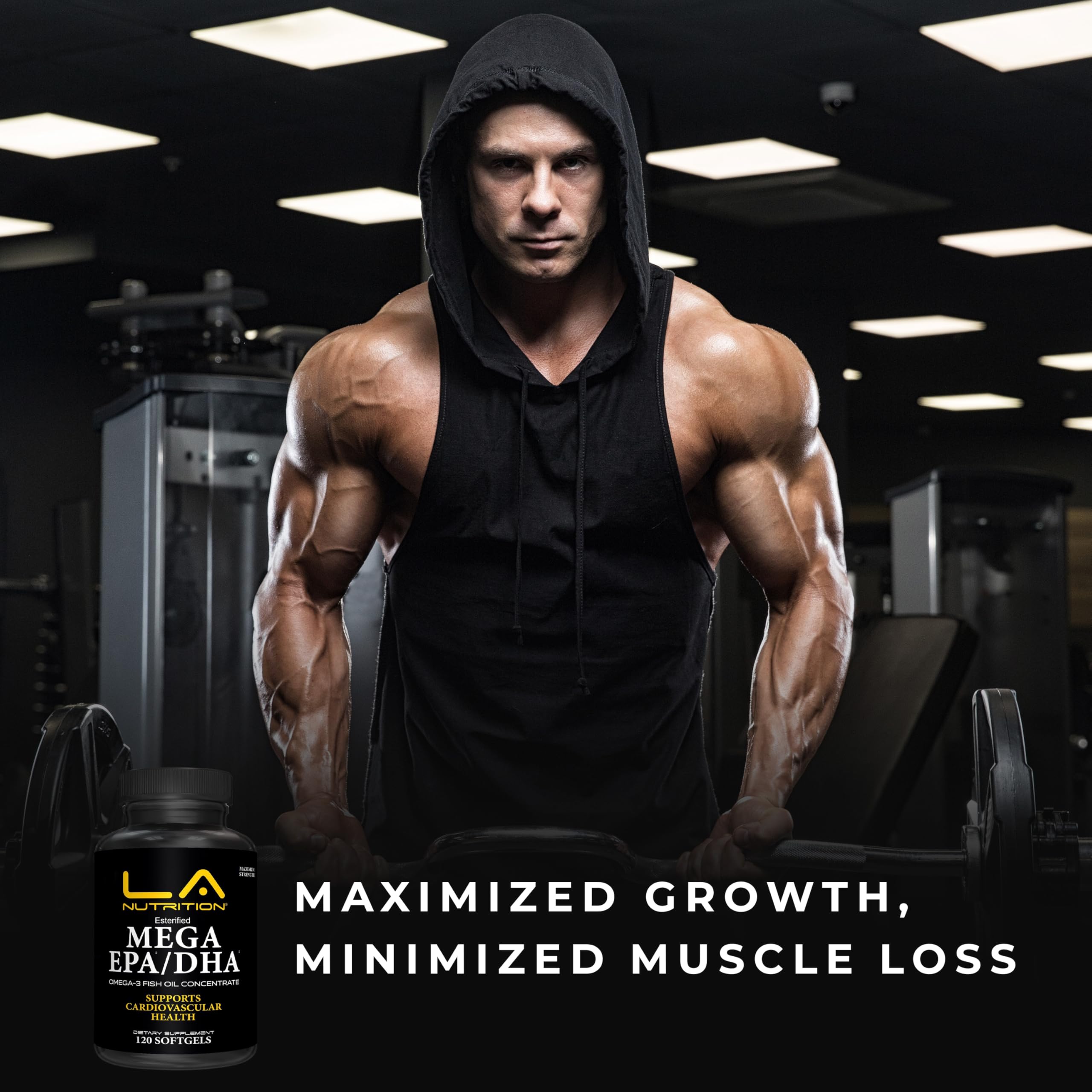 LA Nutrition Mega EPA/DHA Mega EPA DHA Omega 3 Supplement - 60-Day ...