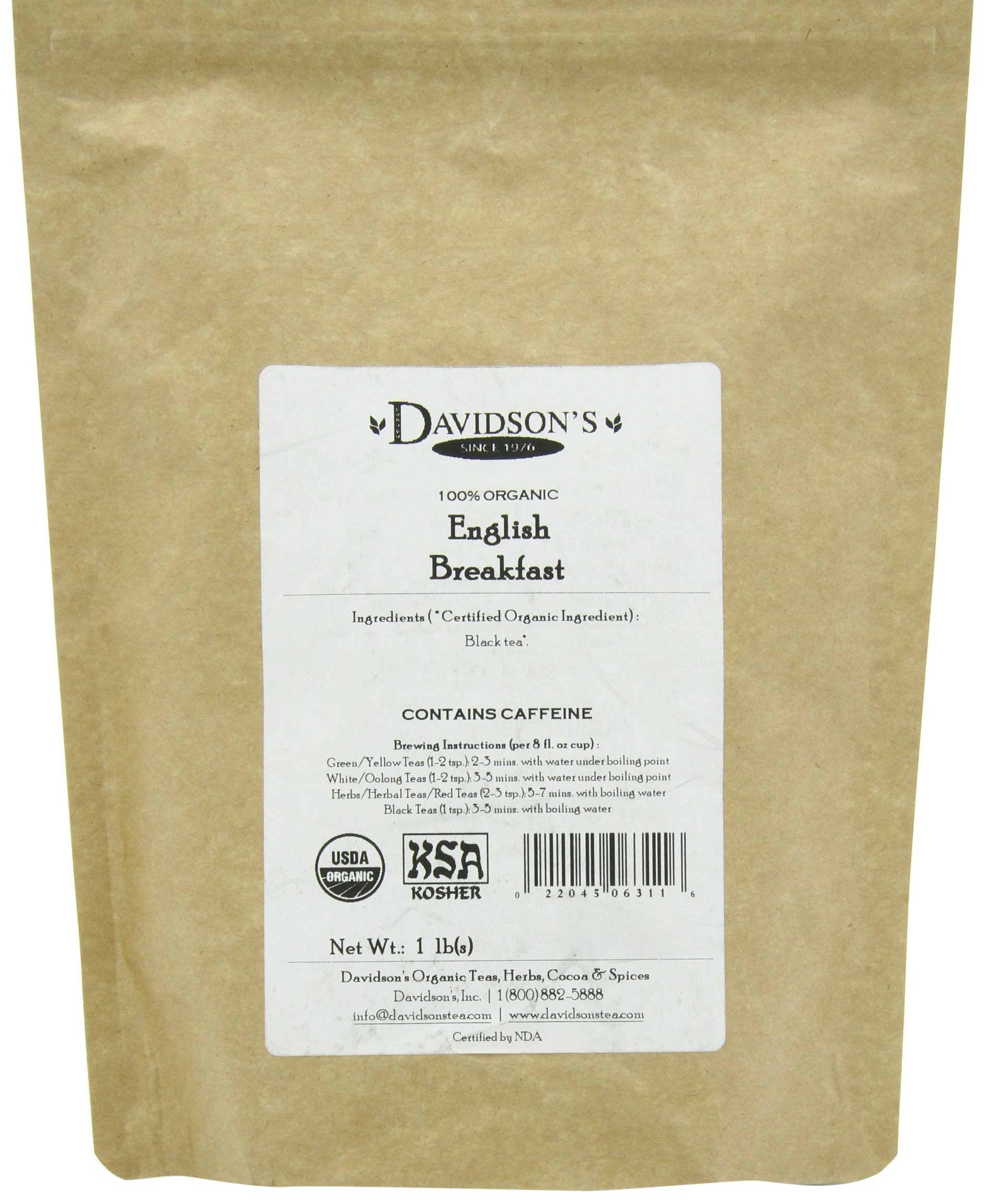 Davidson's Tea Bulk, English Breakfast, 16 Ounce 1 Pound (Pack of 1 ...