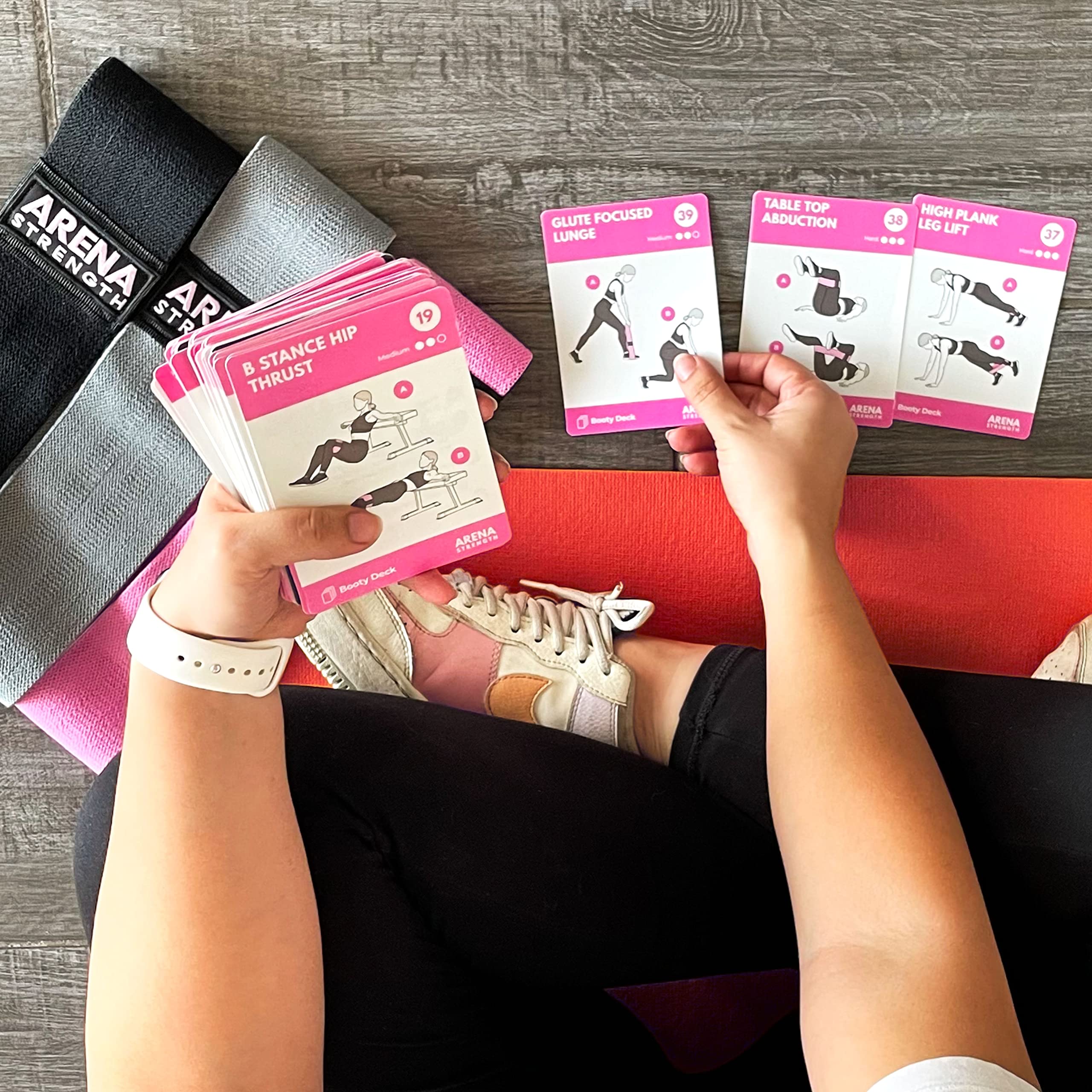 Arena Strength Resistance Bands & Exercise Card Deck Bundle | Booty ...