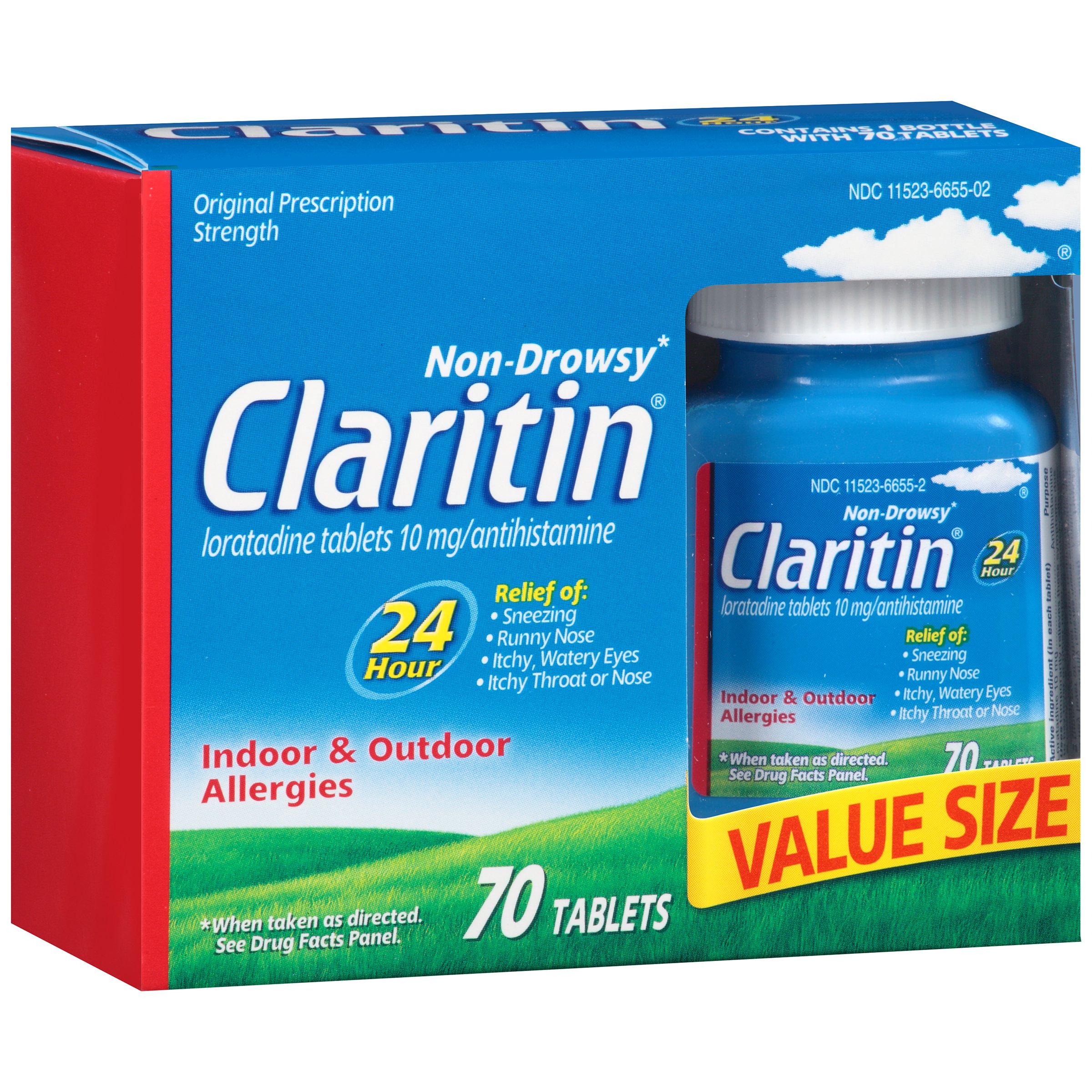 Claritin 24 Hour Allergy Medicine, Non-Drowsy Prescription Strength ...